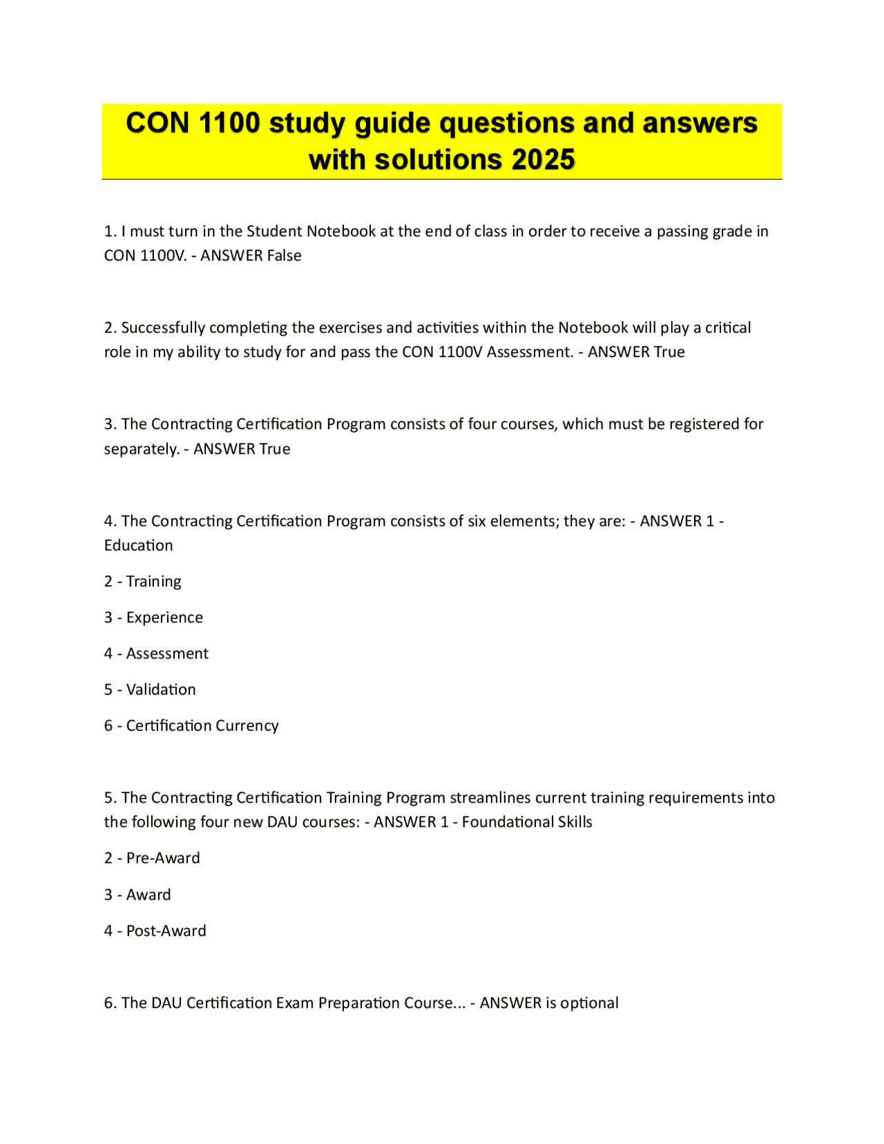 CON 1100 study guide questions and answers with solutions 2025.pdf ...