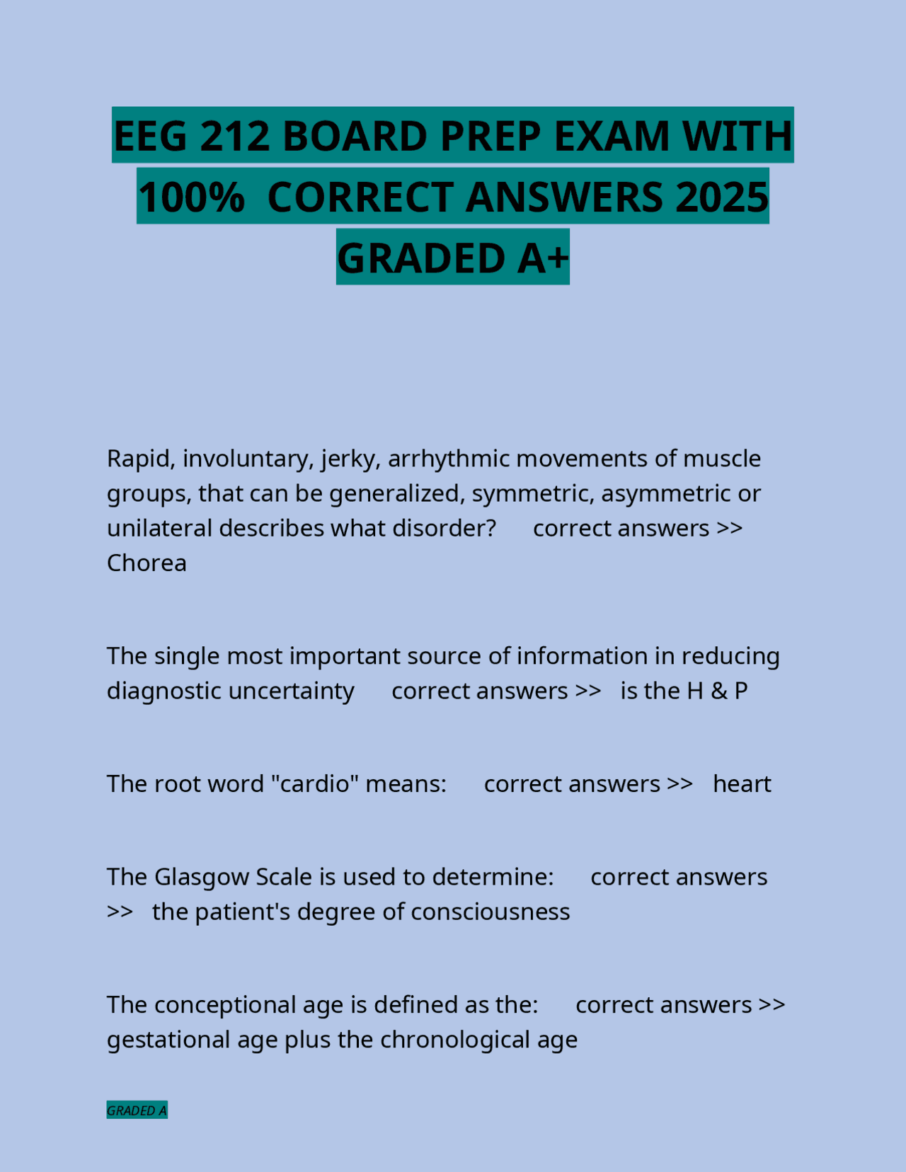 EEG 212 BOARD PREP EXAM WITH 100% CORRECT ANSWERS 2025 GRADED A+ ...