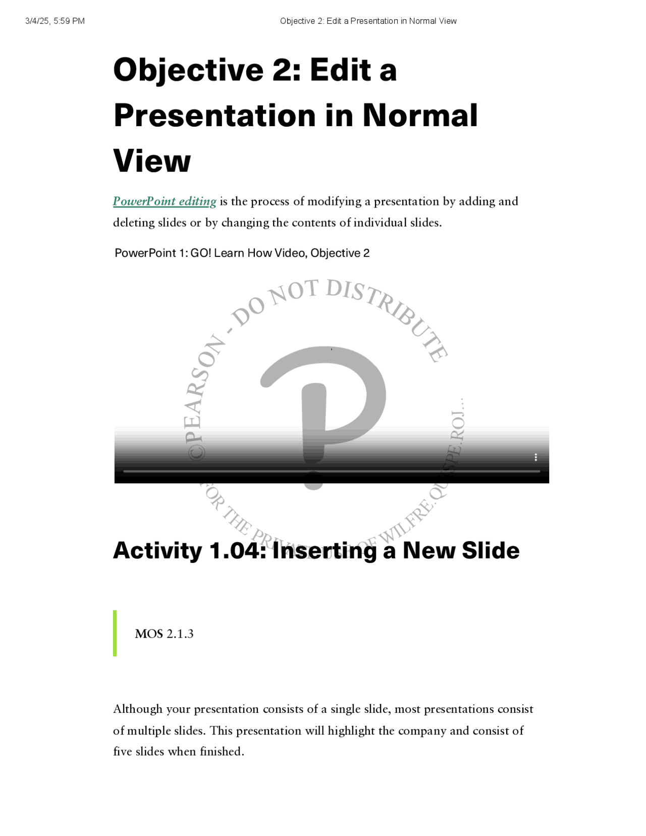 Edit a Presentation in Normal View | Schemes and Mind Maps Law | Docsity