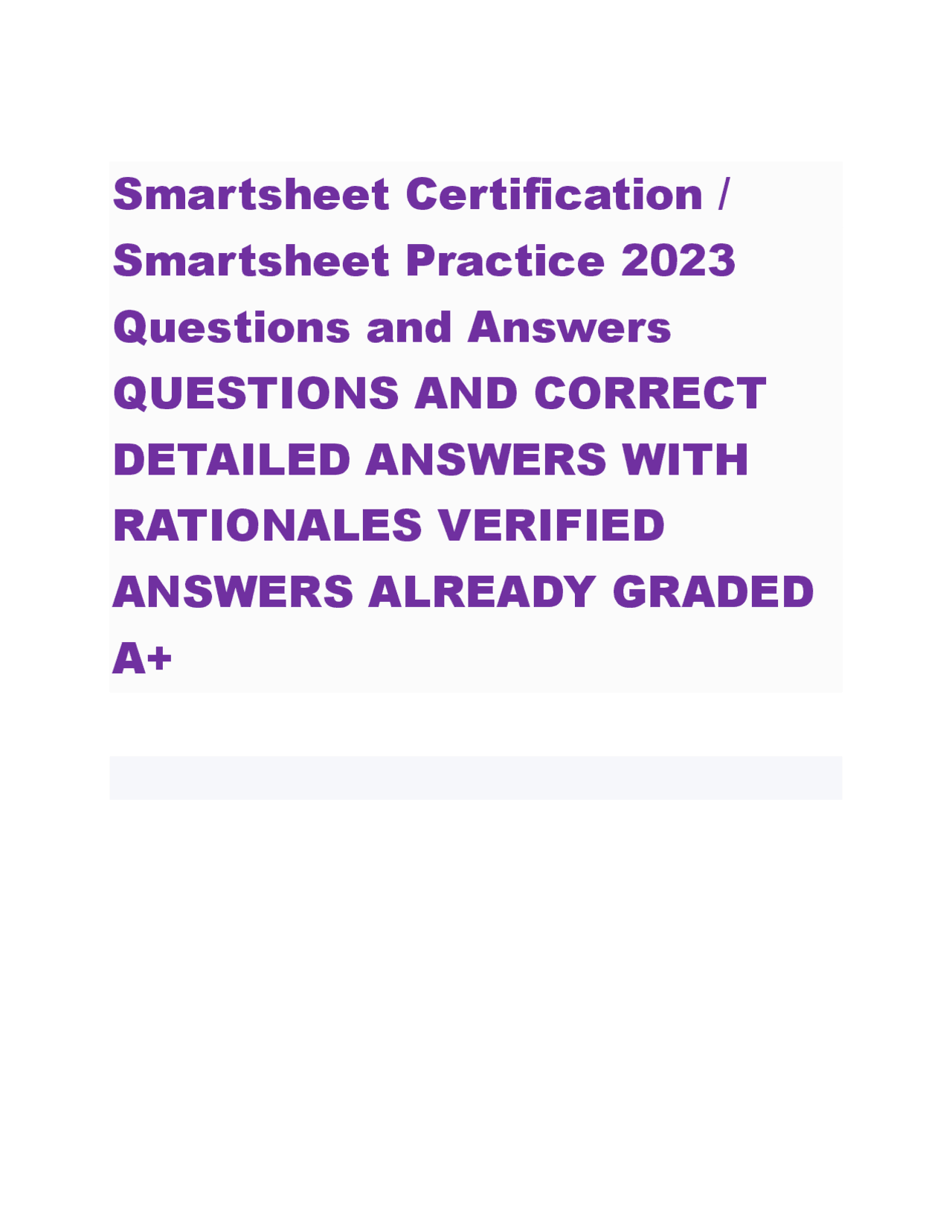 Smartsheet Certification / Smartsheet Practice 2023 Questions and ...