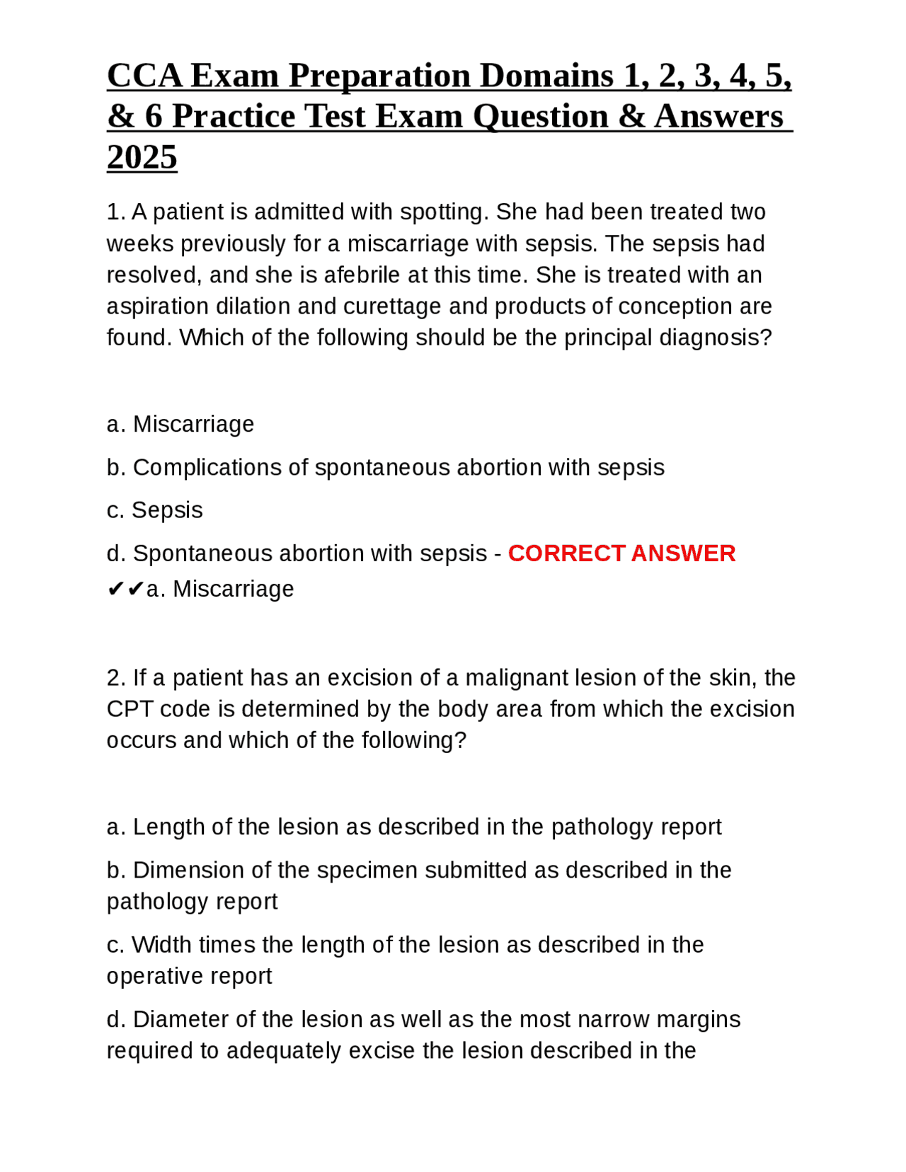 CCA Exam Preparation Domains 1, 2, 3, 4, 5, & 6 Practice Test Exam ...