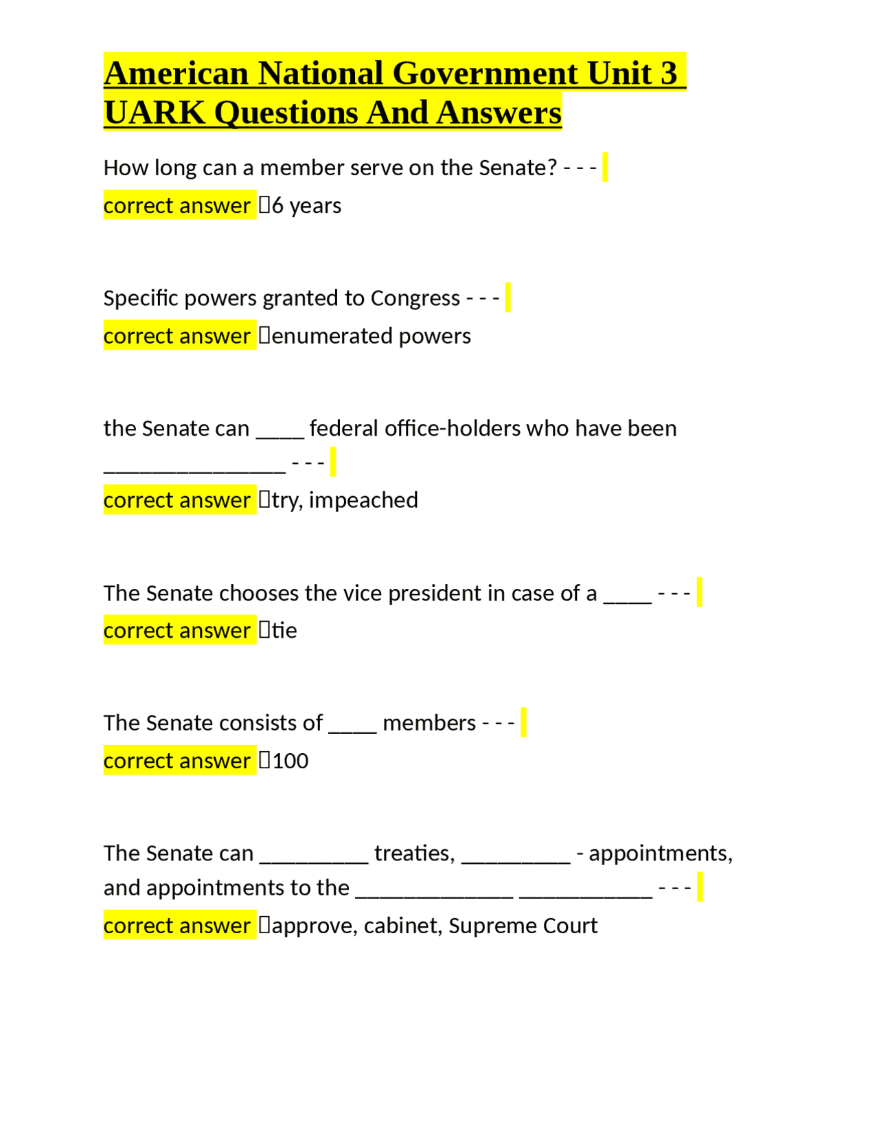 U.S. Senate: Key Functions, Powers, and Processes Explained | Exams ...