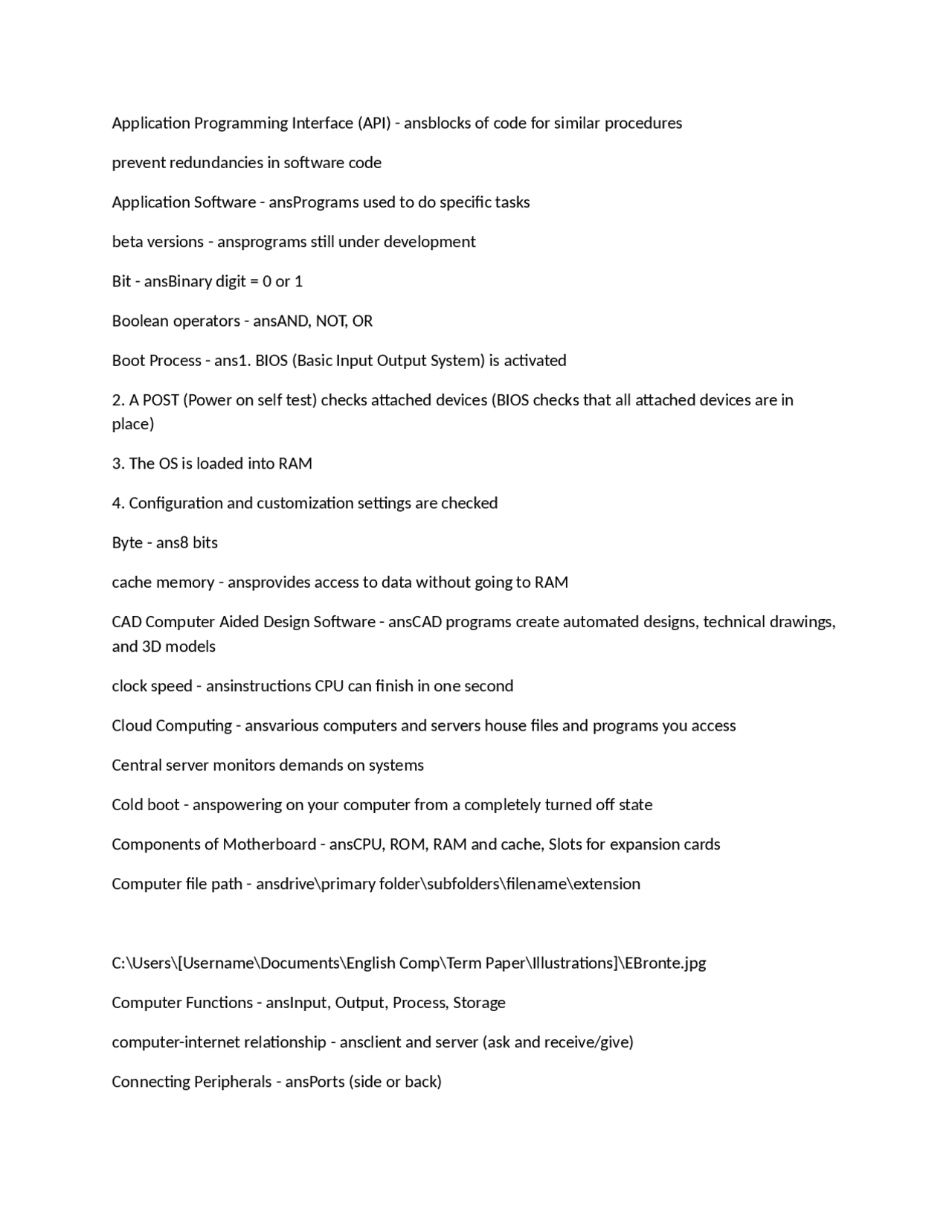 computer science document.rtf | Exams Computer Science | Docsity