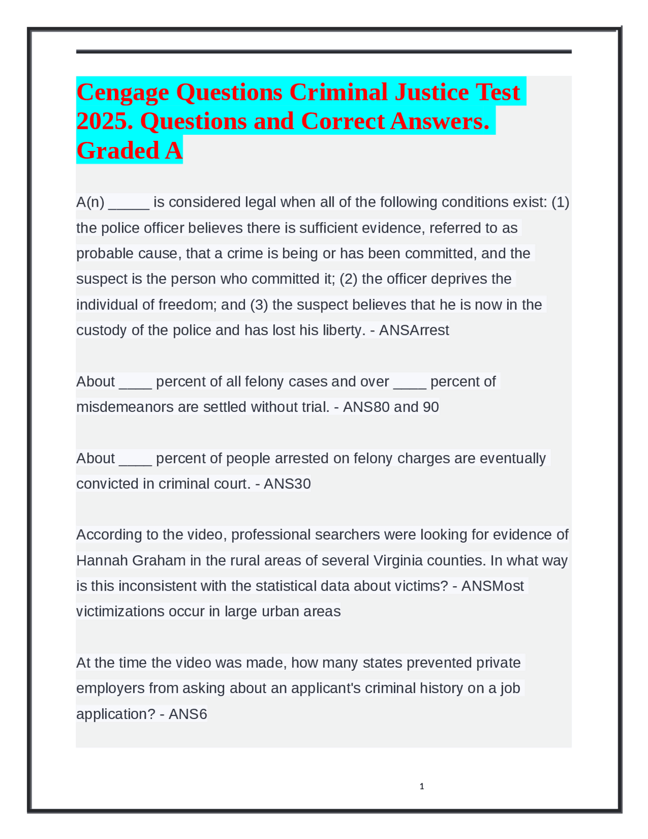 Criminal Justice Exam Prep: Questions and Answers for Law Students ...