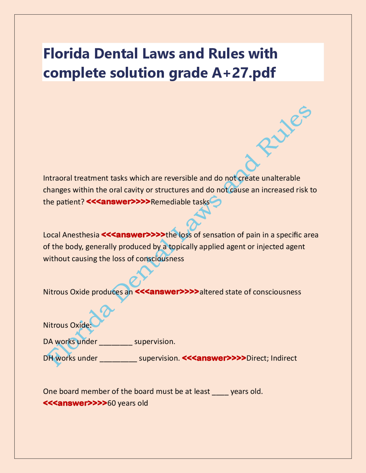 Florida Dental Laws and Rules: A Comprehensive Q&A Guide | Exams Dental ...
