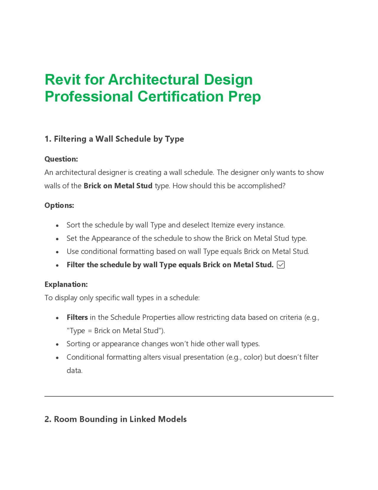 Revit for Architectural Design Professional Certification Prep ...