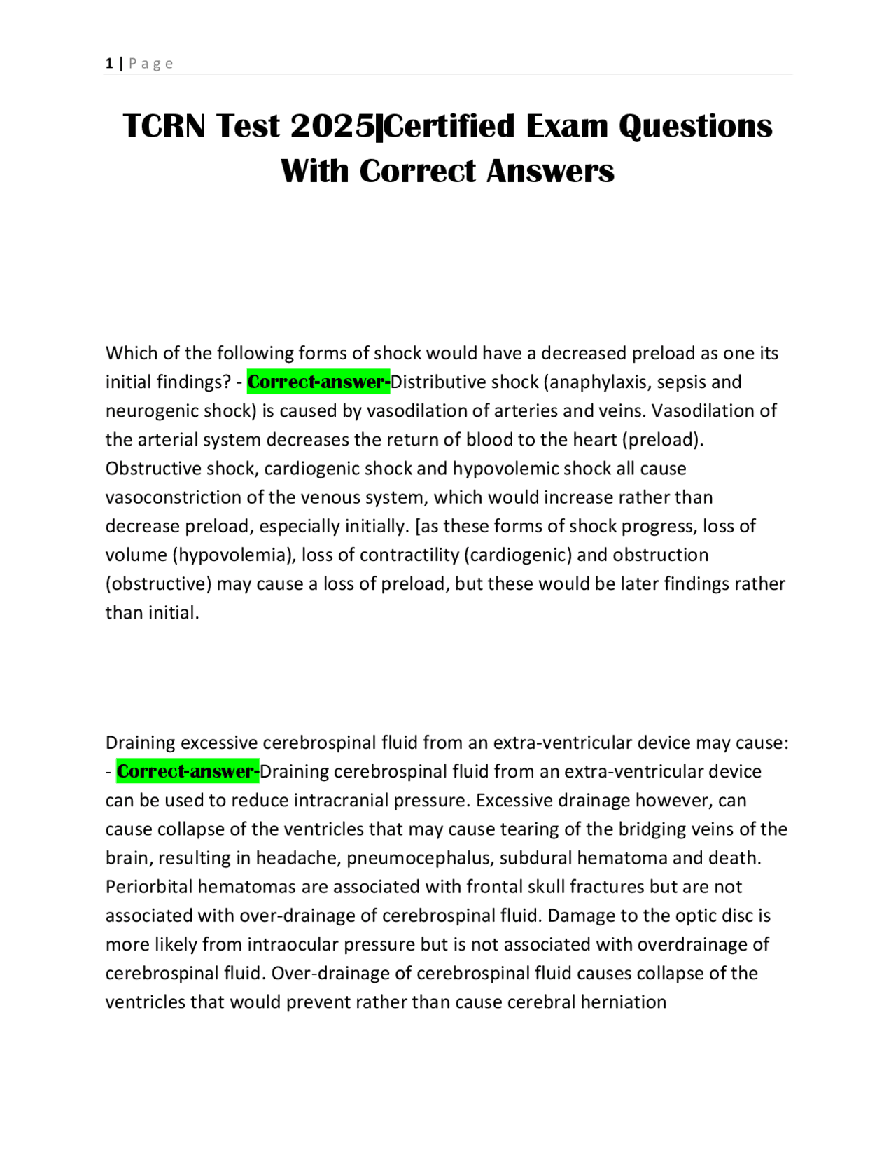 TCRN Exam Prep: Trauma Nursing Questions and Answers | Exams Nursing ...