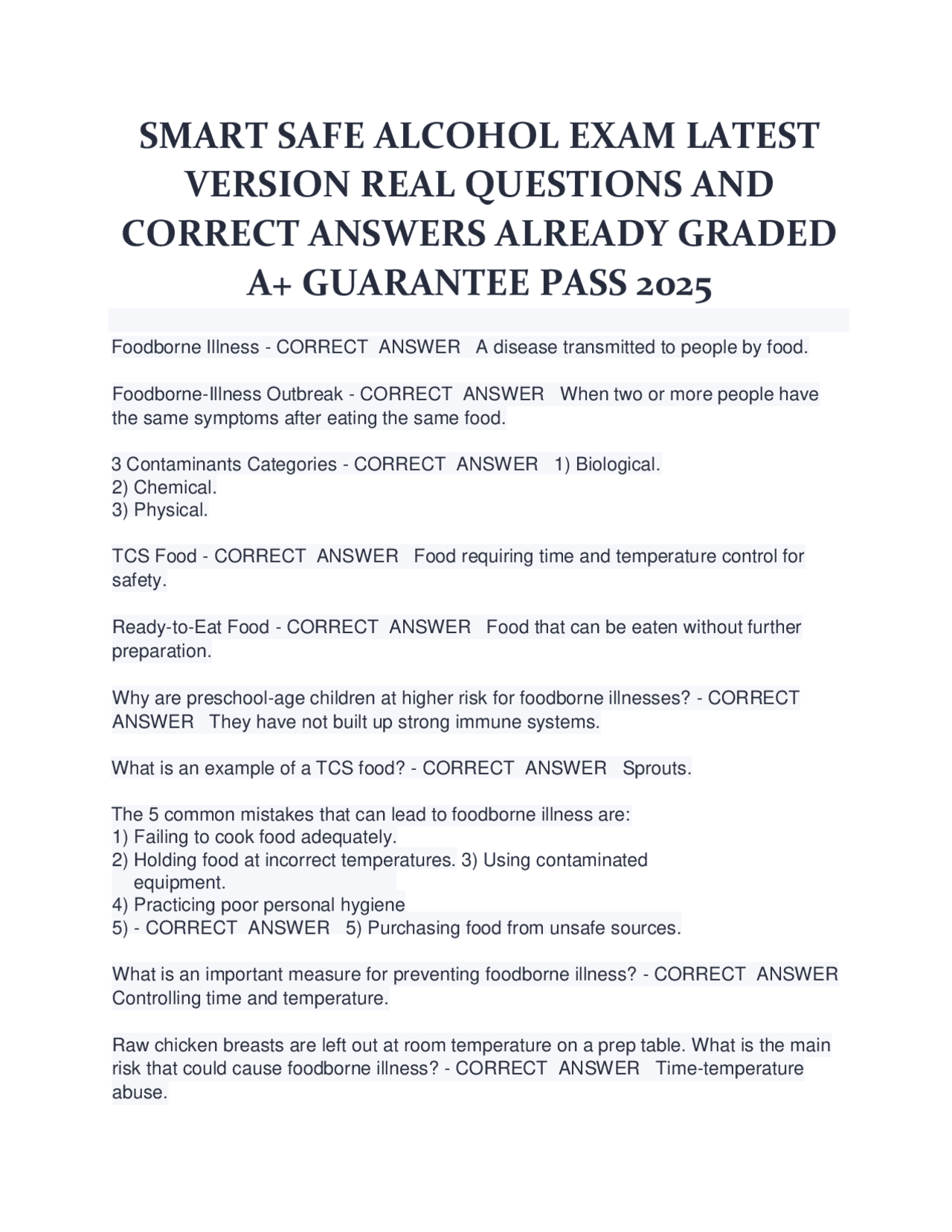 Alcohol Server Certification Exam: Q&A for Responsible Beverage Service ...