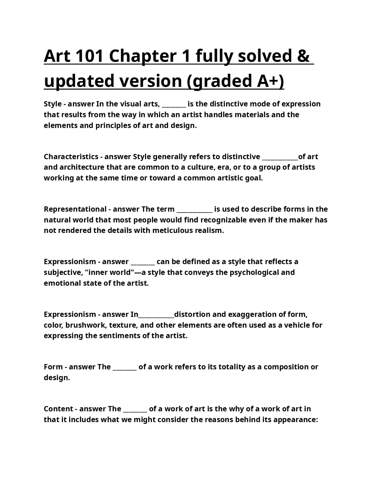 Art 101 Midterm (CSUF David Plouffe) fully solved & updated version ...