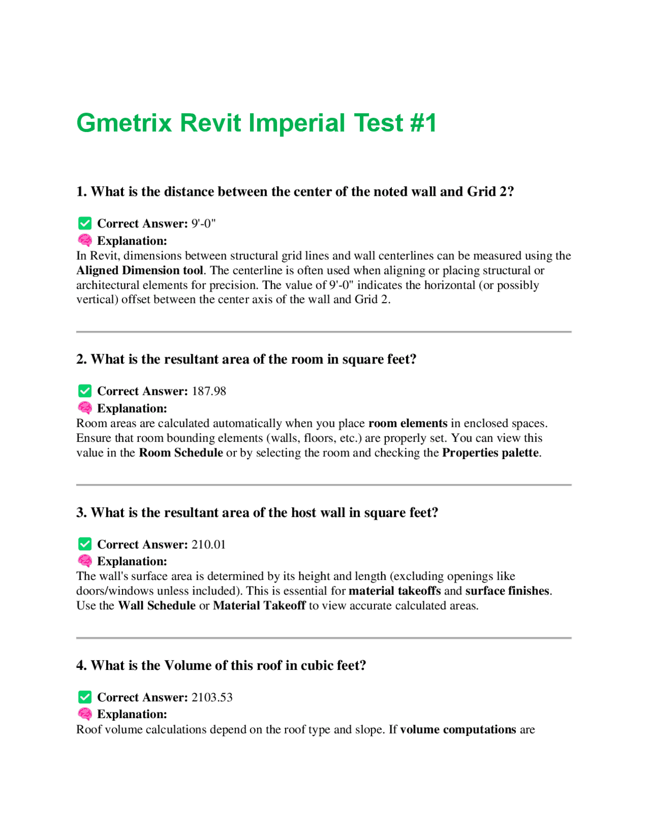 Gmetrix Revit Imperial Test #1 Questions + Answers Graded A+ | Exams ...