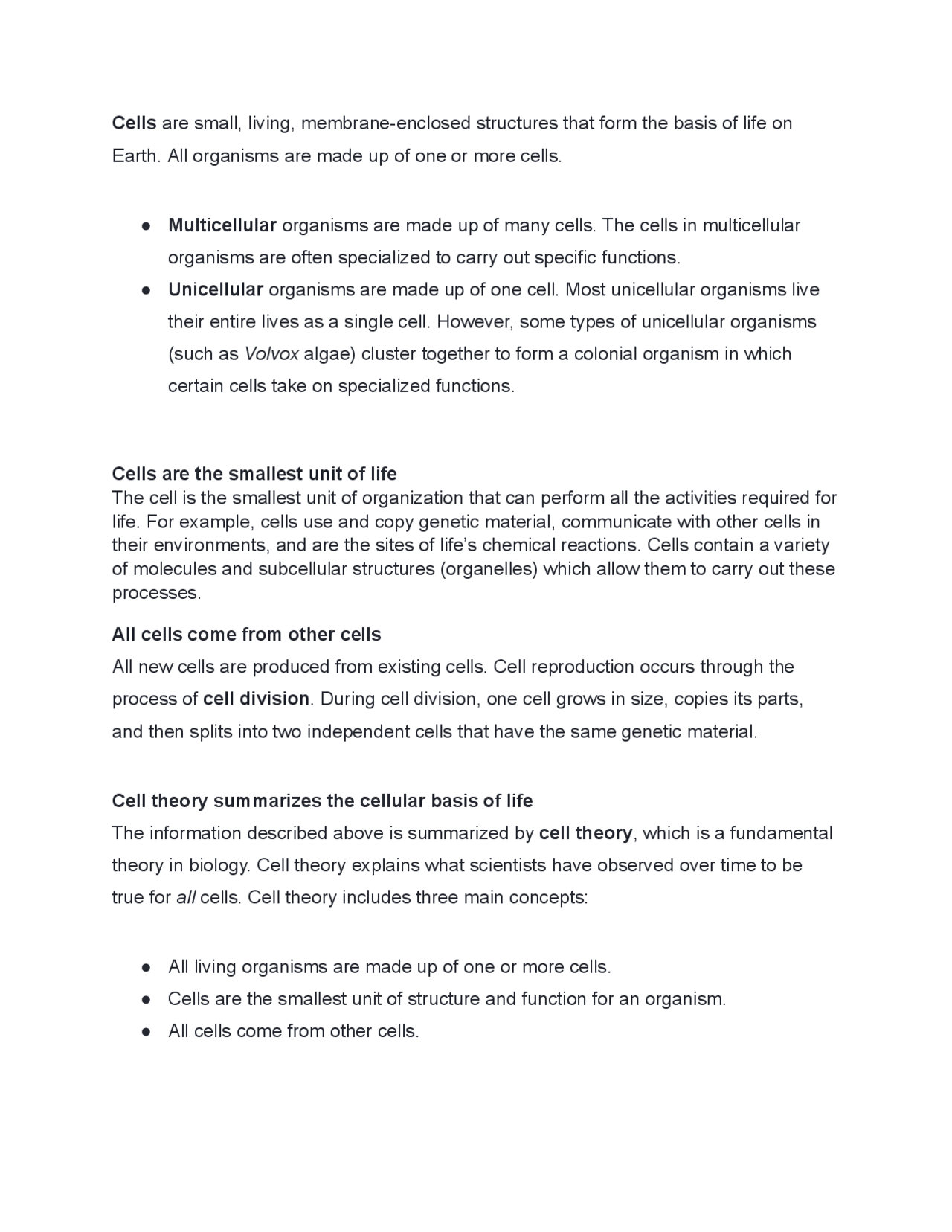 High School Biology (BIO101) Final Exam Study Guide The Cell Cycle ...