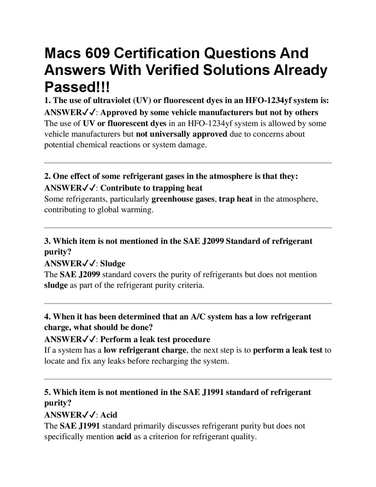 Macs 609 Certification Exam Questions And Answers With Verified ...