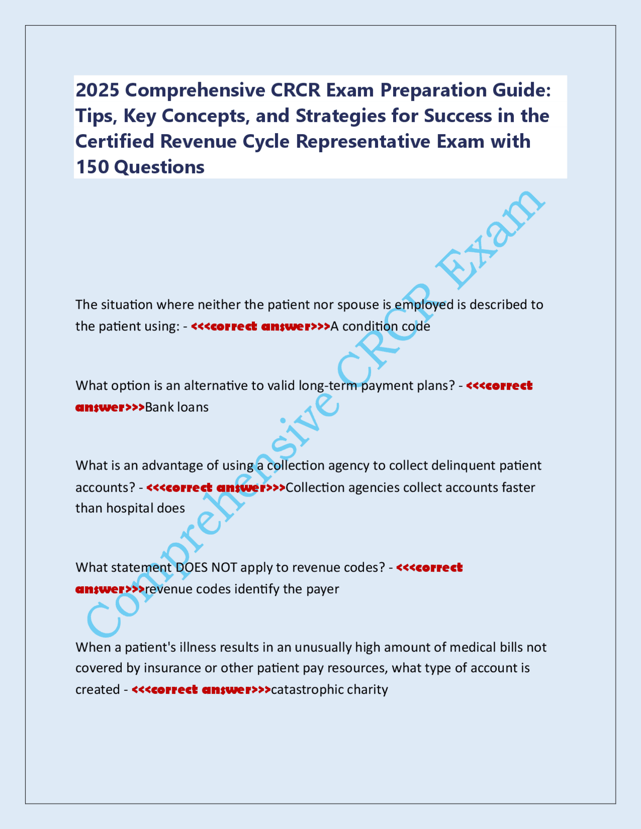 2025 Comprehensive CRCR Exam Preparation Guide: Tips, Key Concepts, and ...