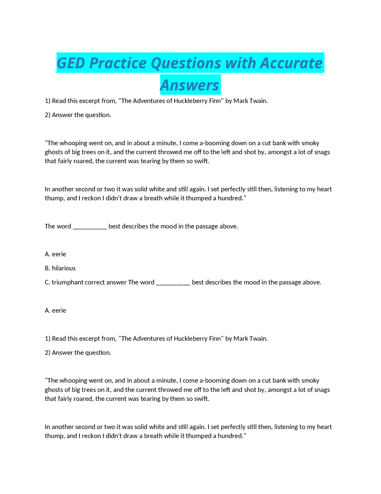 Reading Comprehension Exercises: Literary Analysis and Grammar | Exams ...