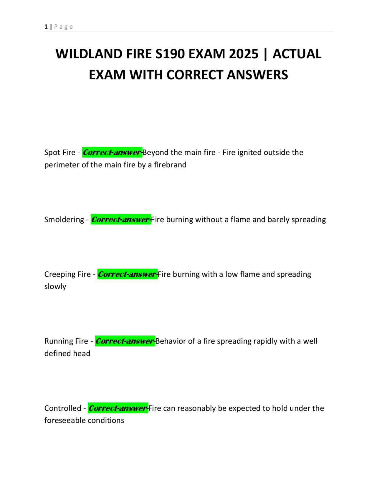 Wildland Fire Management: Key Concepts and Exam Prep | Exams Safety and ...