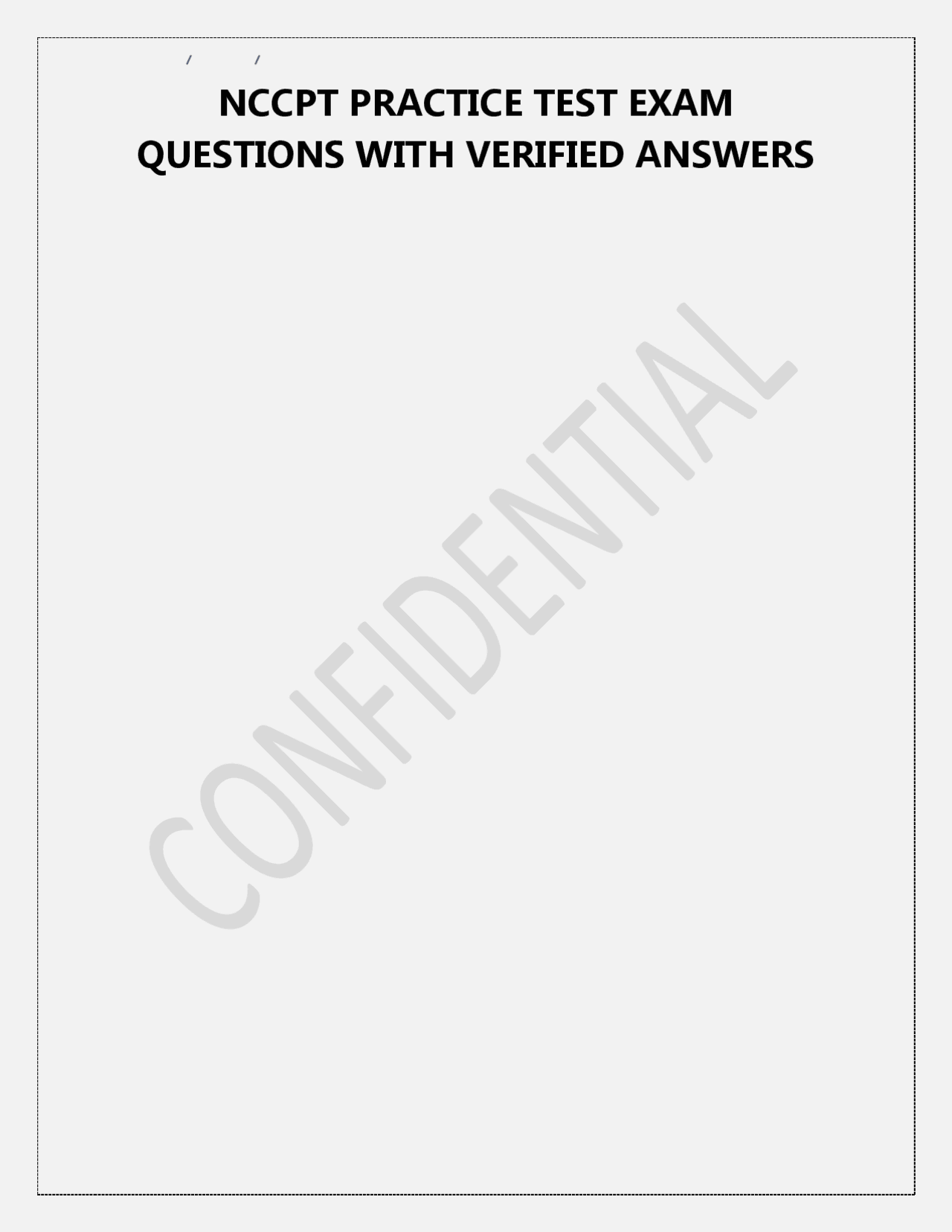 NCCPT PRACTICE TEST QUESTIONS WITH VERIFIED ANSWERS 2024-2025. | Exams ...