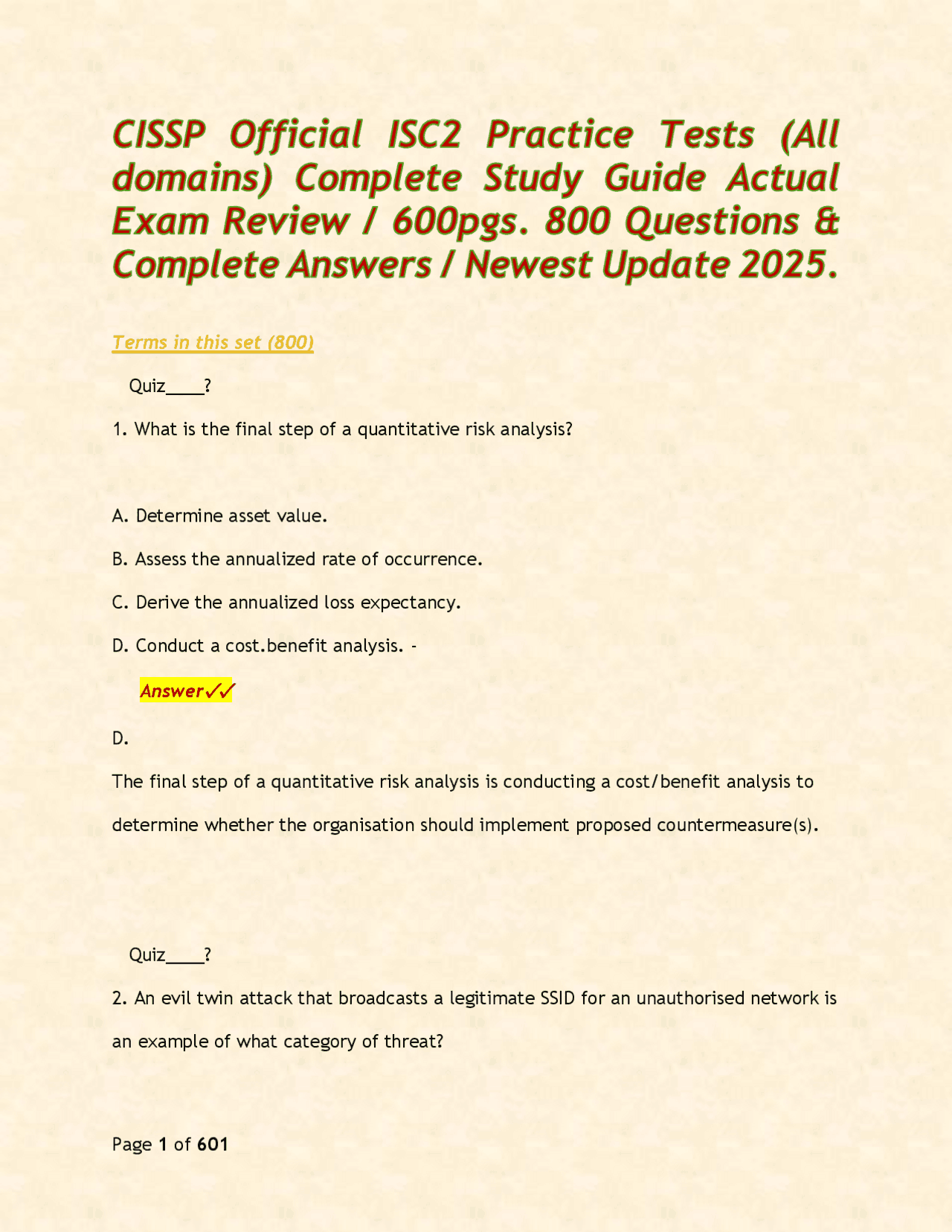 CISSP Official ISC2 Practice Tests (All domains) Complete Study Guide ...