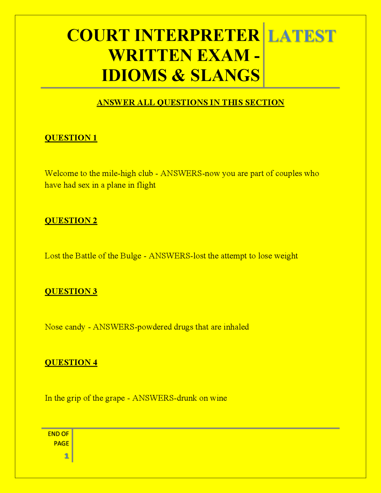 Idioms and Slang for Court Interpreters: A Comprehensive Guide | Exams ...
