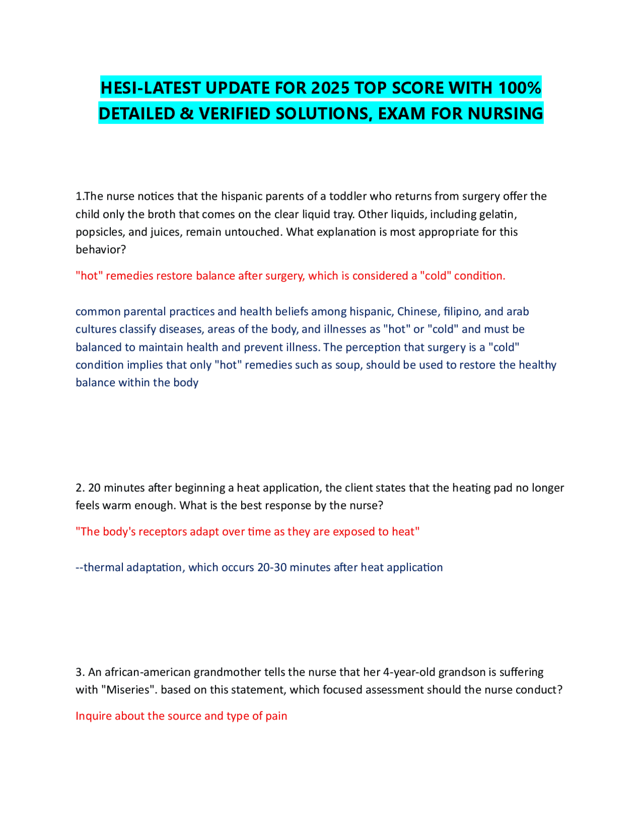 HESI-LATEST UPDATE FOR 2025 TOP SCORE WITH 100% DETAILED & VERIFIED ...