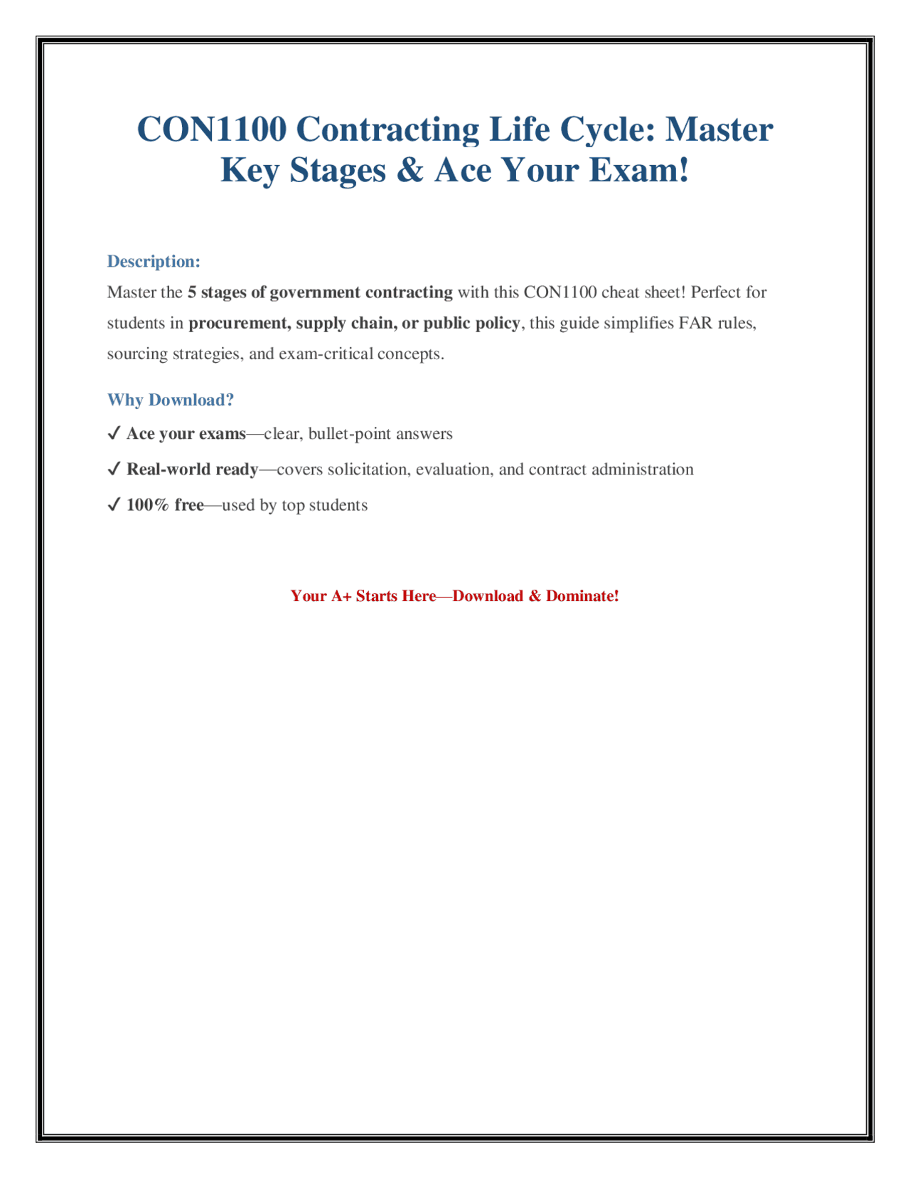 CON1100 Contracting Life Cycle: Key Stages & Essential Tips | Exams ...
