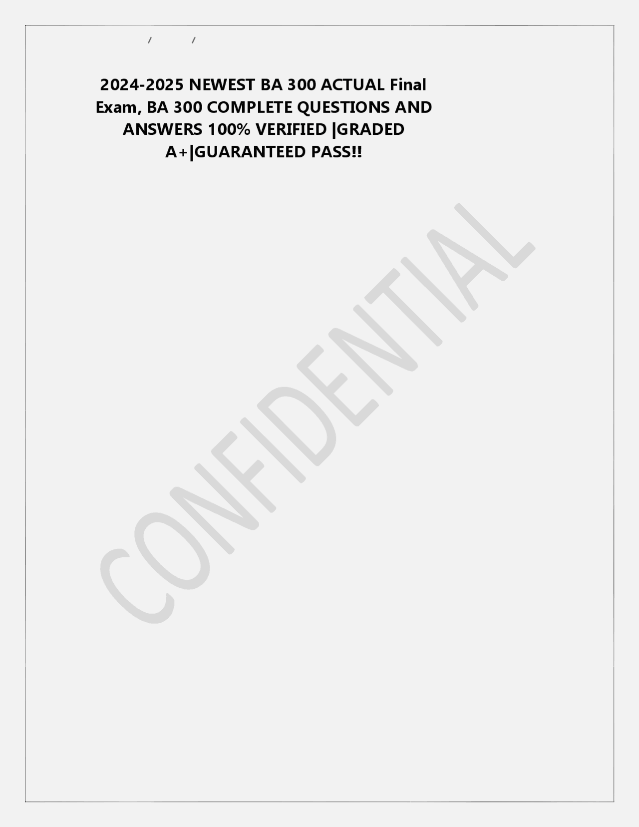 2024-2025 NEWEST _BA 300 ACTUAL Final Exam, BA 300 _COMPLETE QUESTIONS ...