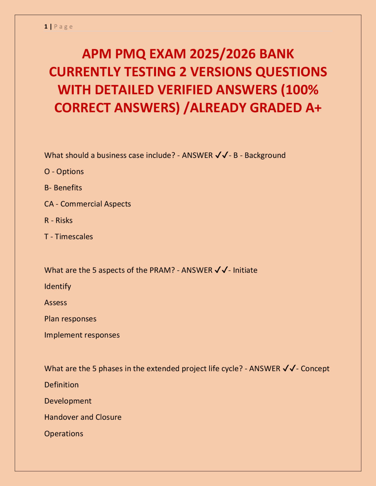 APM PMQ EXAM 2025/2026 BANK CURRENTLY TESTING 2 VERSIONS QUESTIONS WITH ...