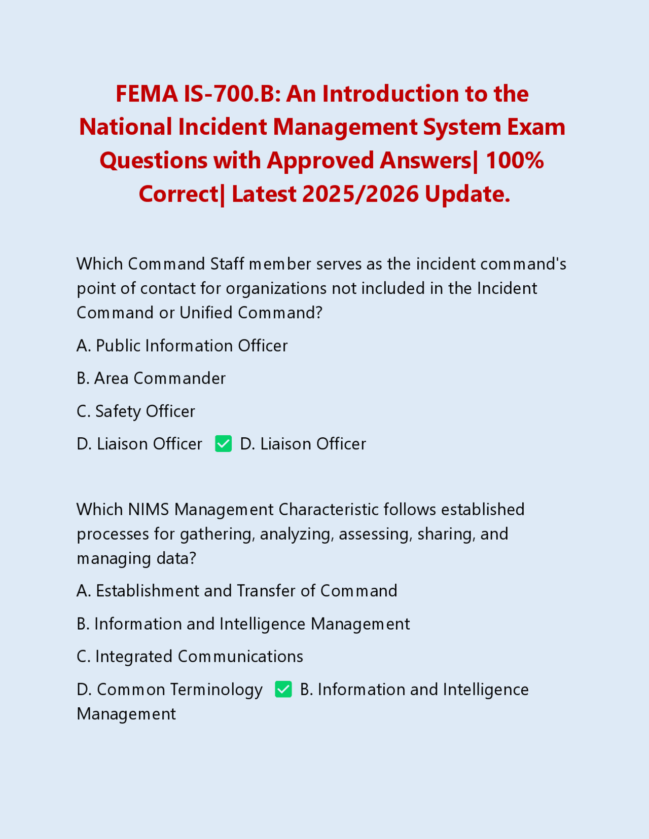 FEMA IS-700.B: An Introduction to the National Incident Management ...
