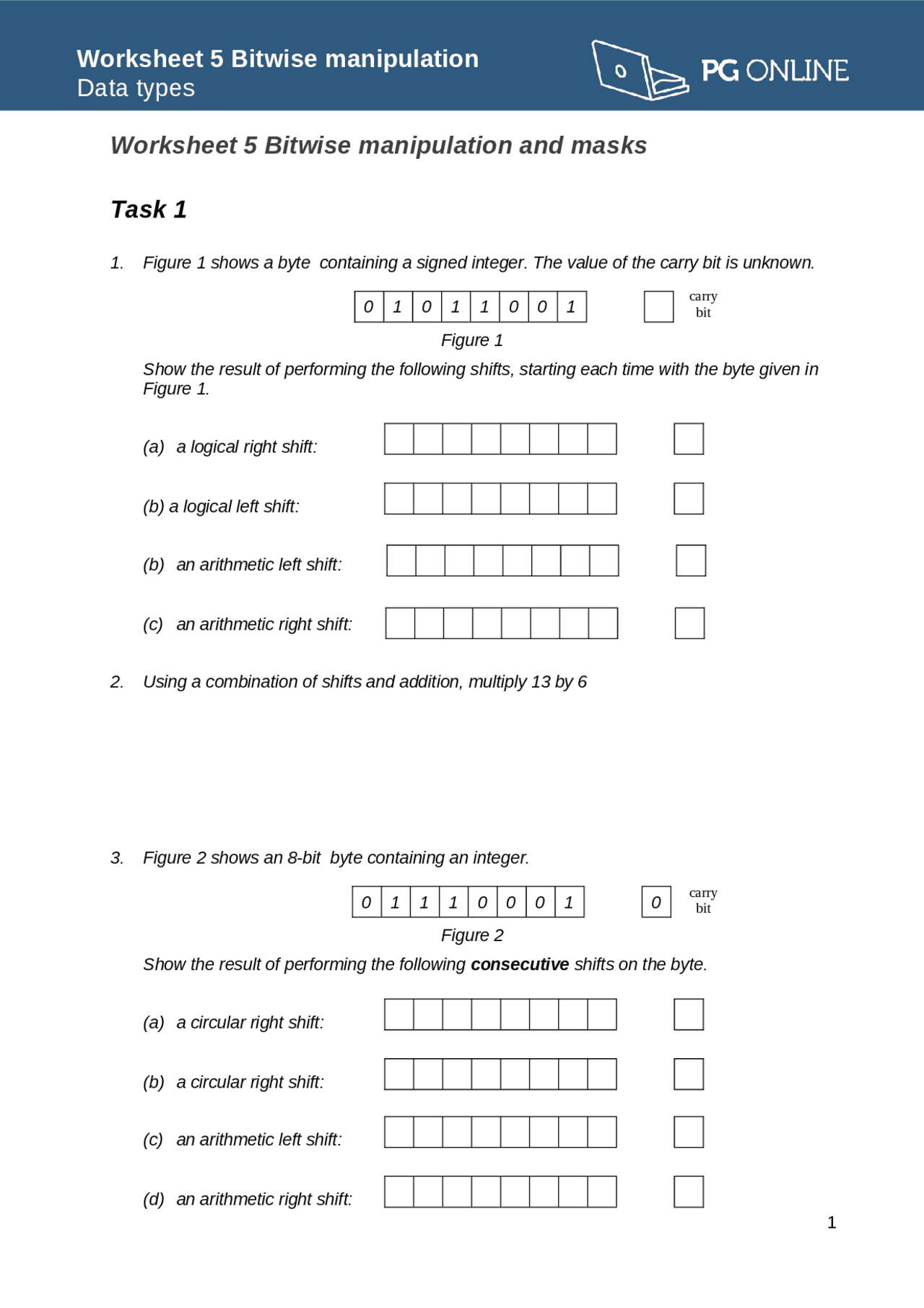 Data types Worksheet 5.docx | Exercises Computer science | Docsity