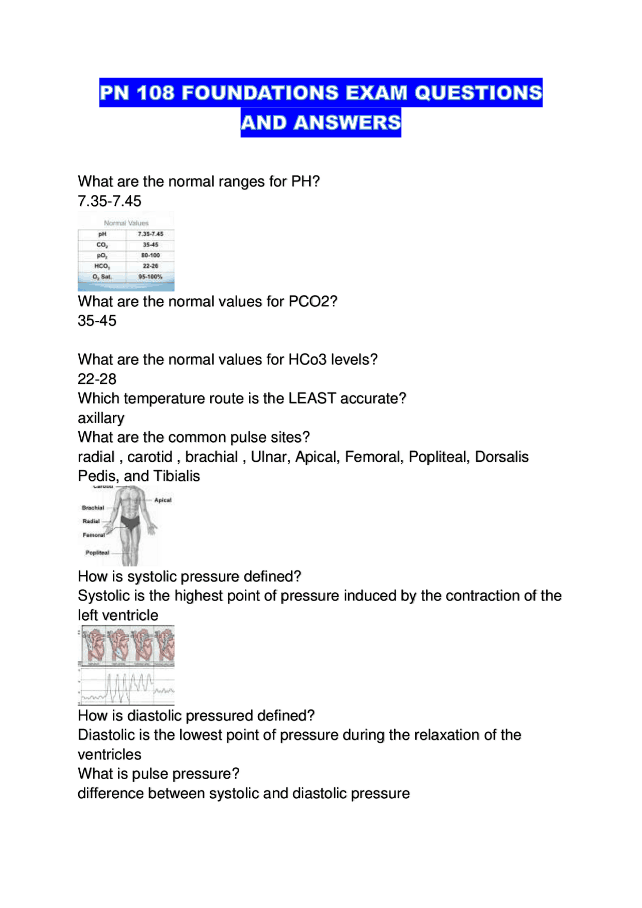 Essential Physiological Values and Clinical Concepts: A Quick Reference ...