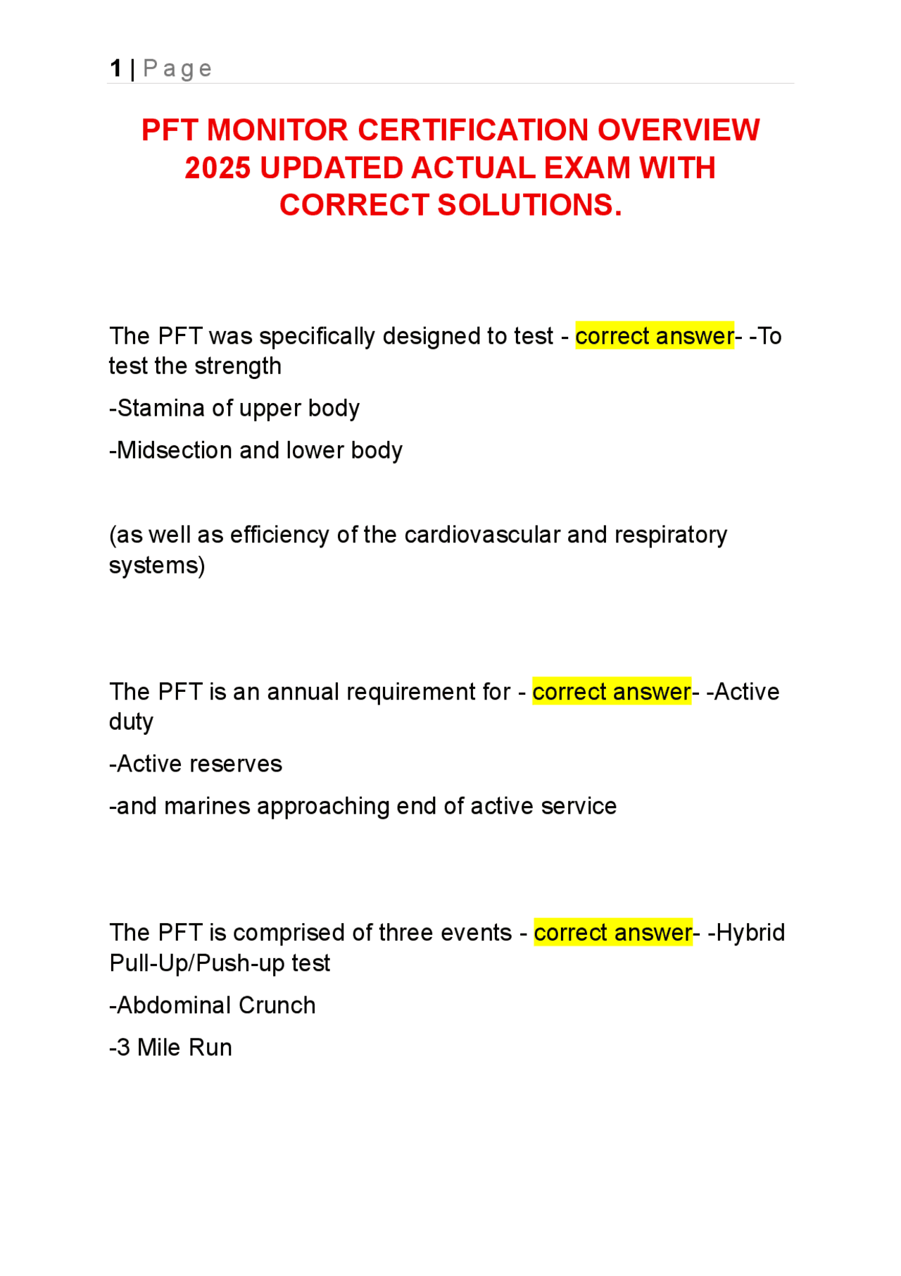 Marine Corps PFT: 2025 Exam Overview and Monitor Certification Guide | Exams Social Sciences ...