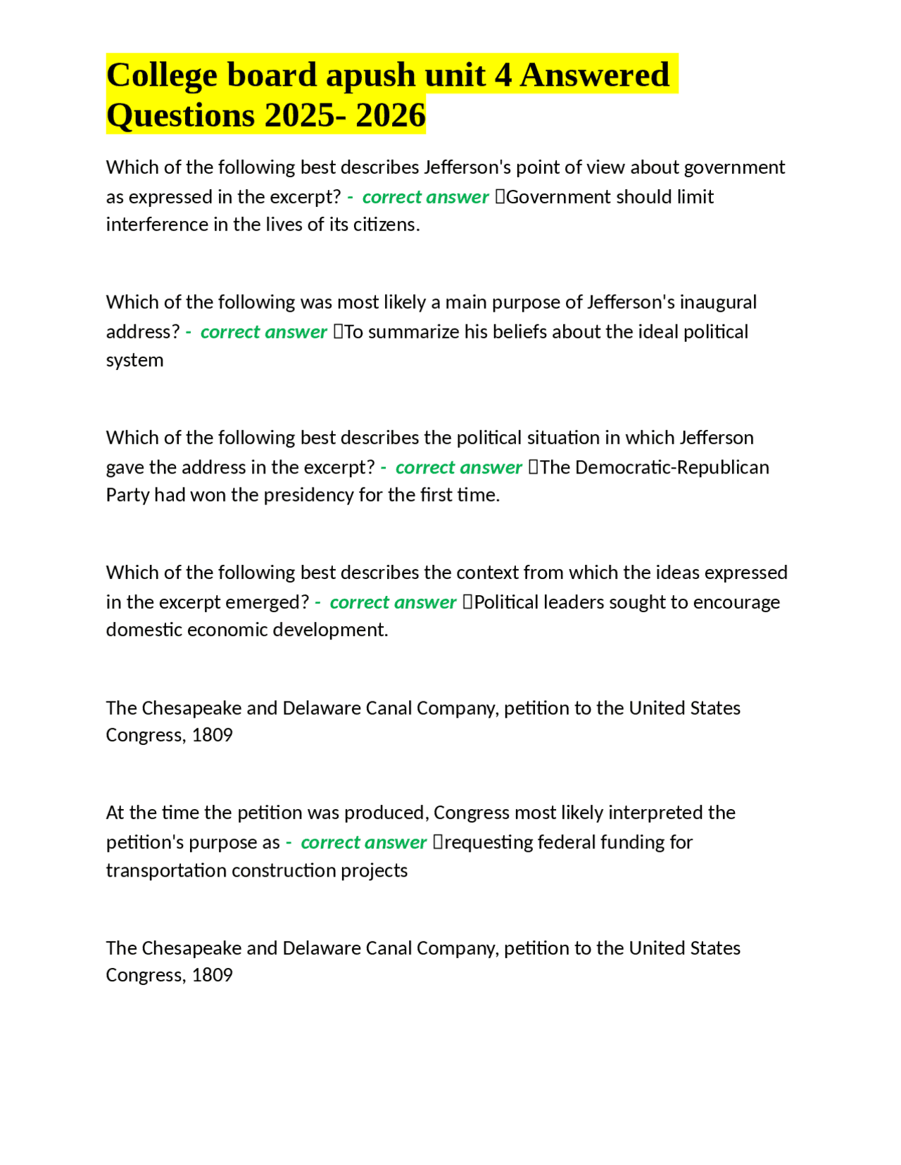 College board apush unit 4 Answered Questions 2025- 2026 | Exams ...