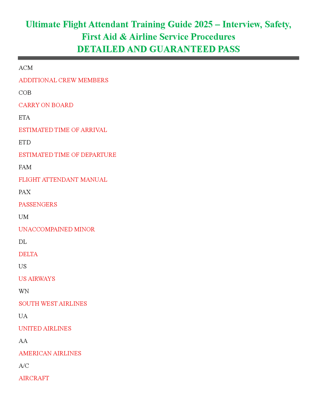 Ultimate Flight Attendant Training Guide 2025 – Interview, Safety ...