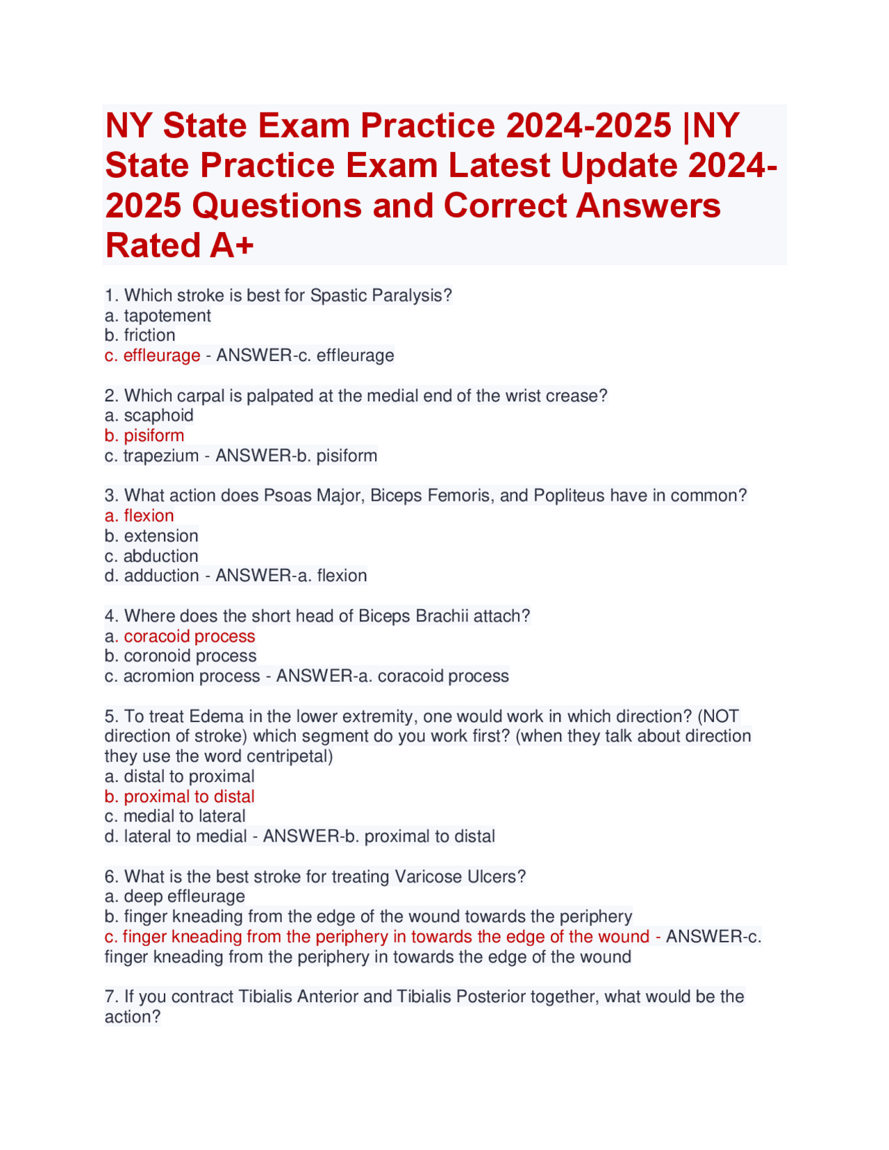 NY State Exam Practice 2024-2025 |NY State Practice Exam Latest Update ...
