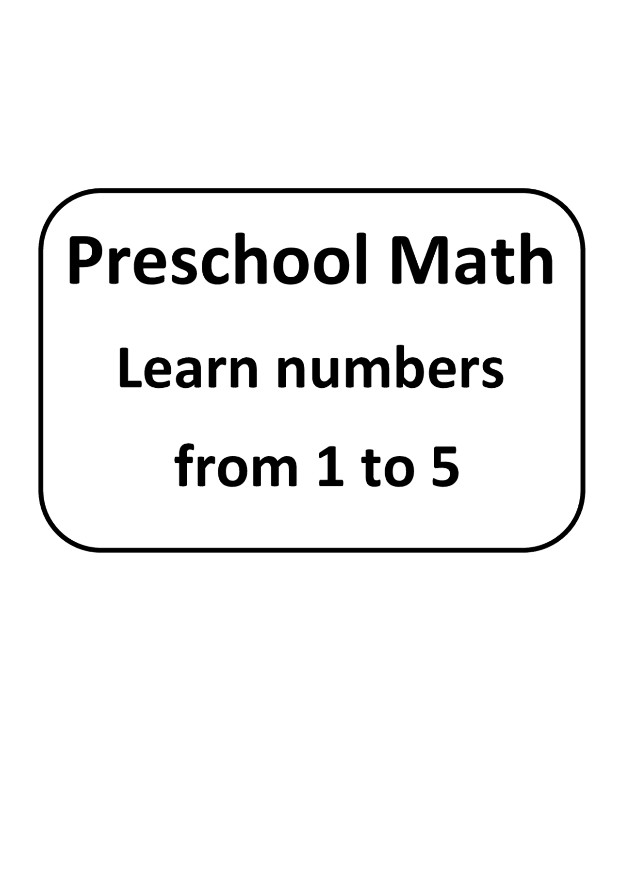 Preschool Math Learning Numbers 1 to 5 | Study notes Mathematics | Docsity