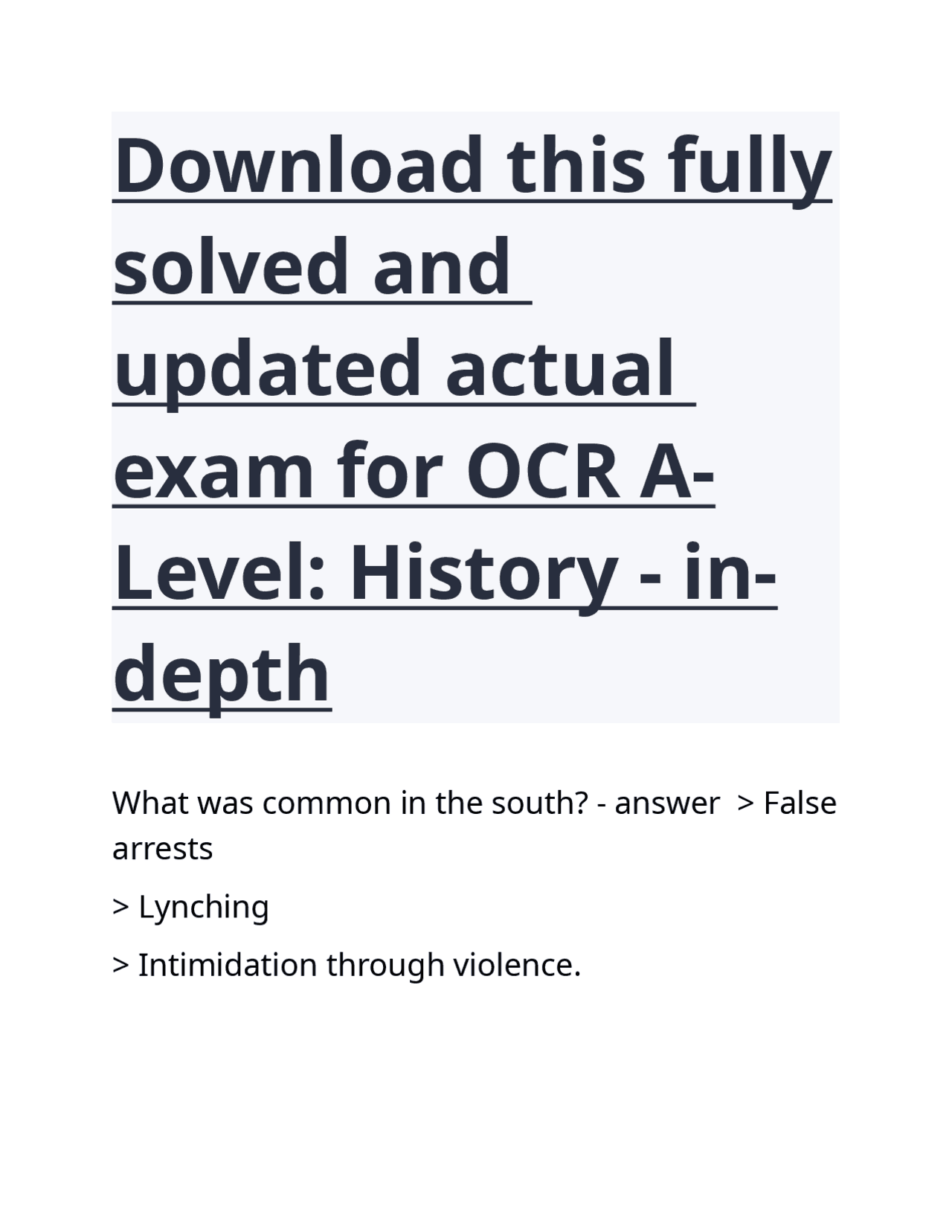 Download this fully solved and updated actual exam for OCR A-Level ...