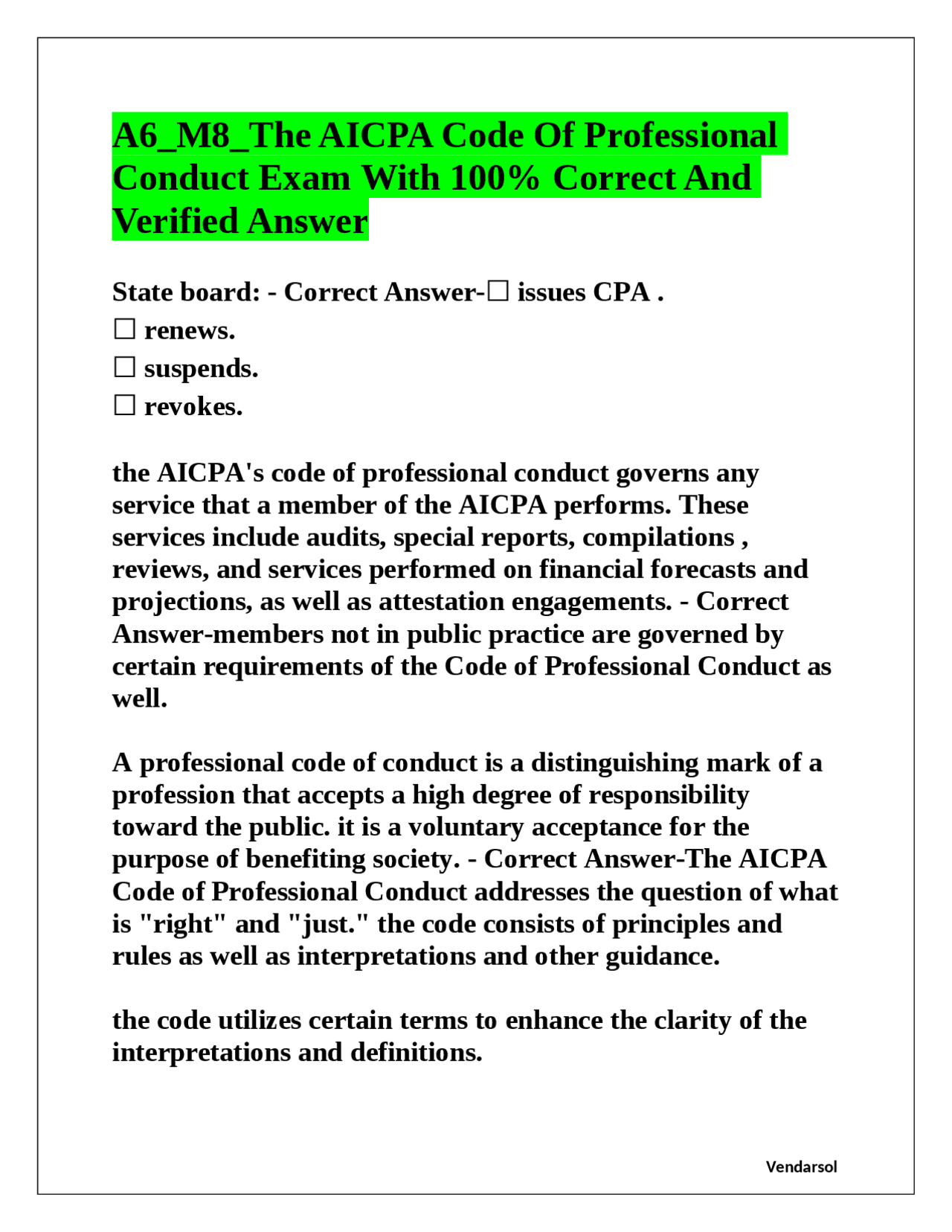 AICPA Code of Professional Conduct Exam Prep | Exams Advanced Education ...