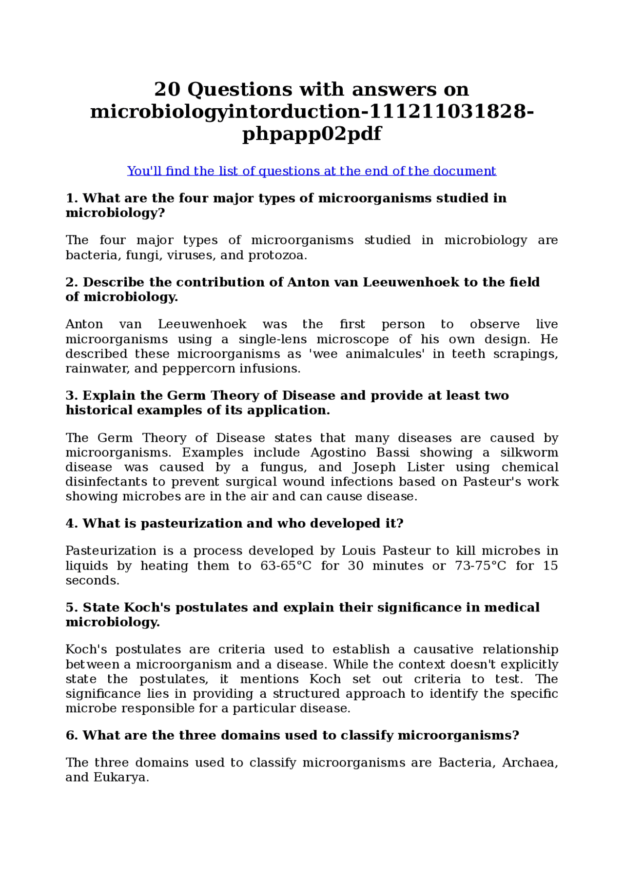 Questions and answers, Introduction to Medical Microbiology: Microbes ...