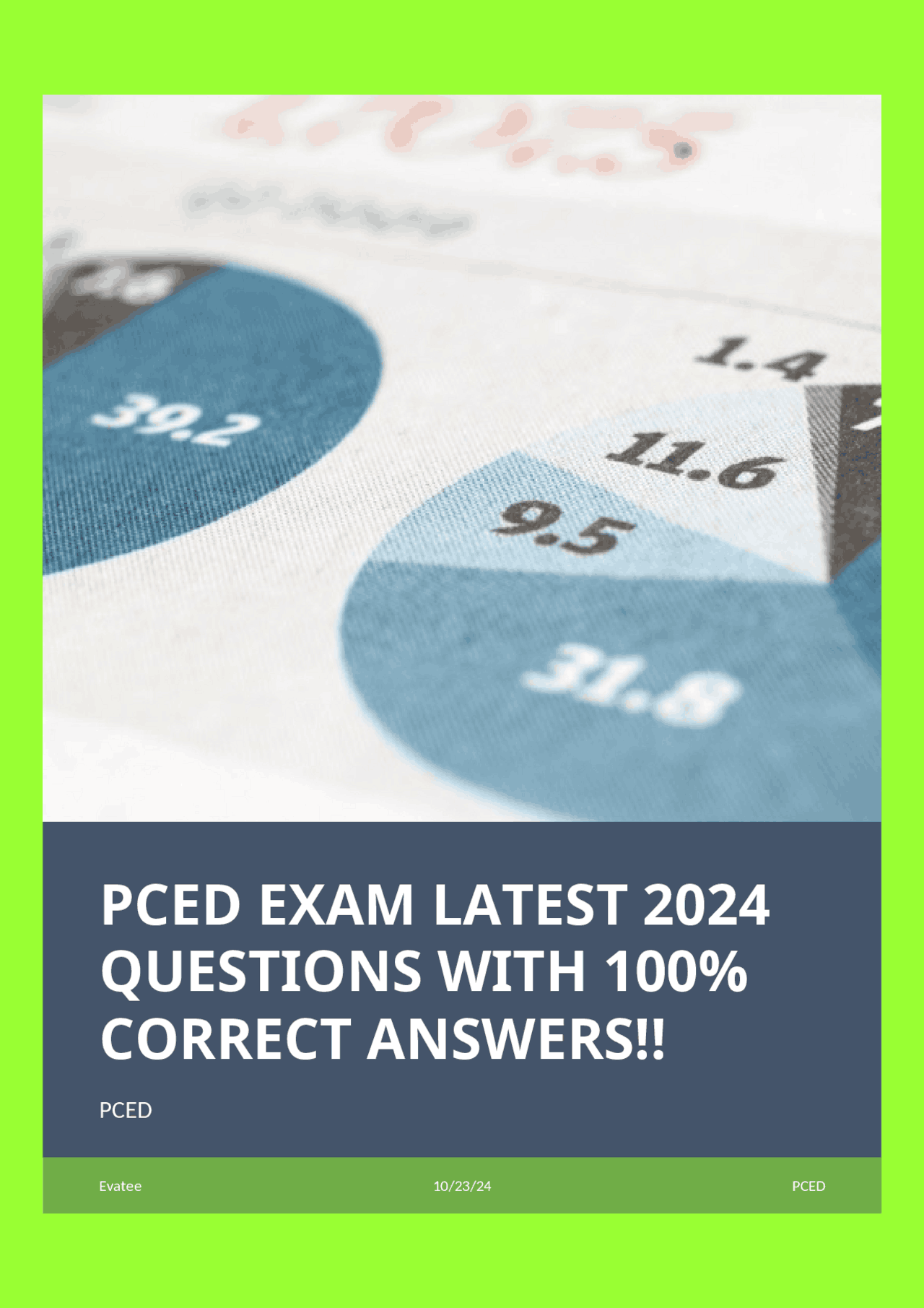 PCED EXAM LATEST 2024 QUESTIONS WITH 100% CORRECT ANSWERS!! | Exams ...