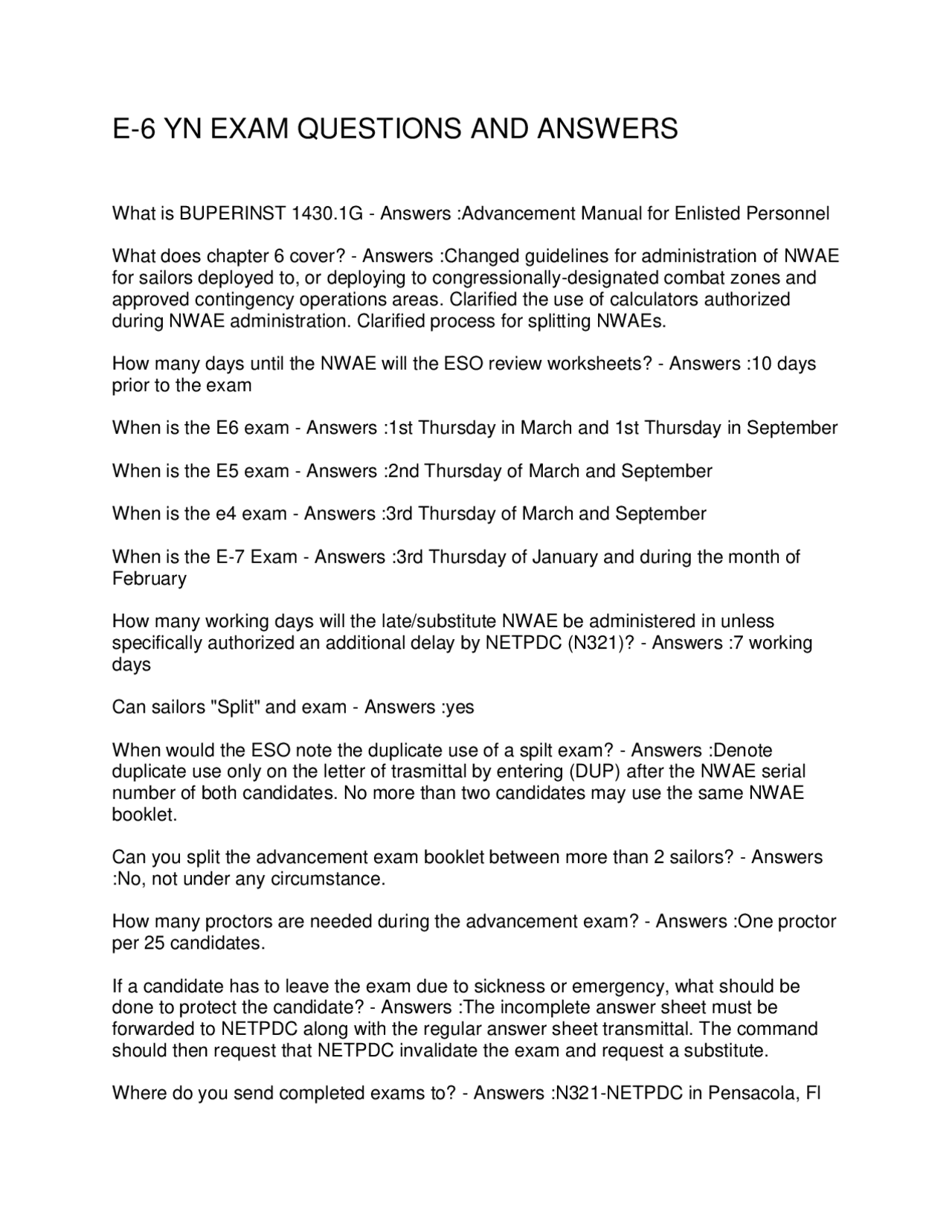 US Navy Enlisted Advancement Exam Q&A: BUPERINST & Evaluation Guide ...