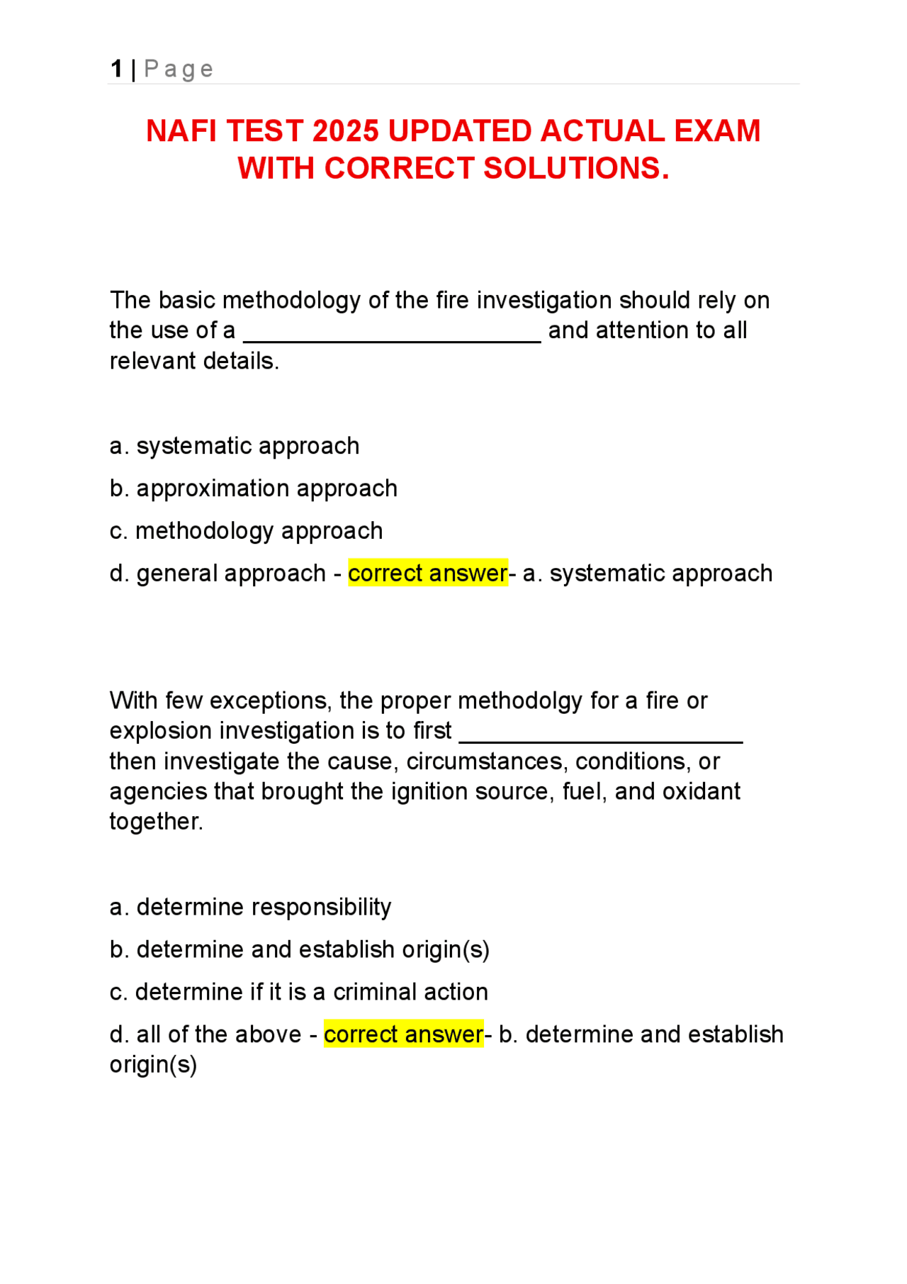 NAFI TEST 2025 UPDATED ACTUAL EXAM WITH CORRECT SOLUTIONS. | Exams ...