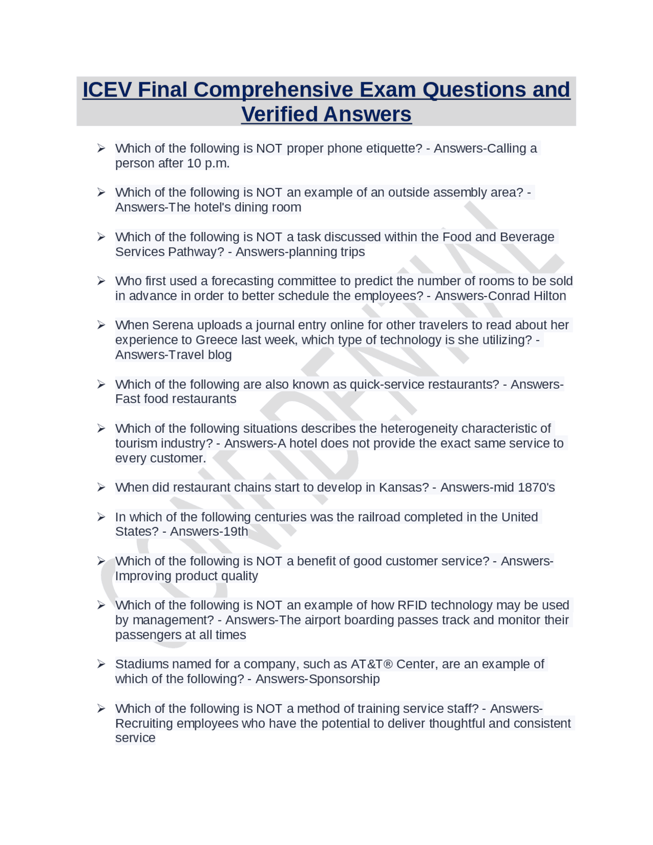 ICEV Final Comprehensive Exam Questions and Verified Answers | Exams ...