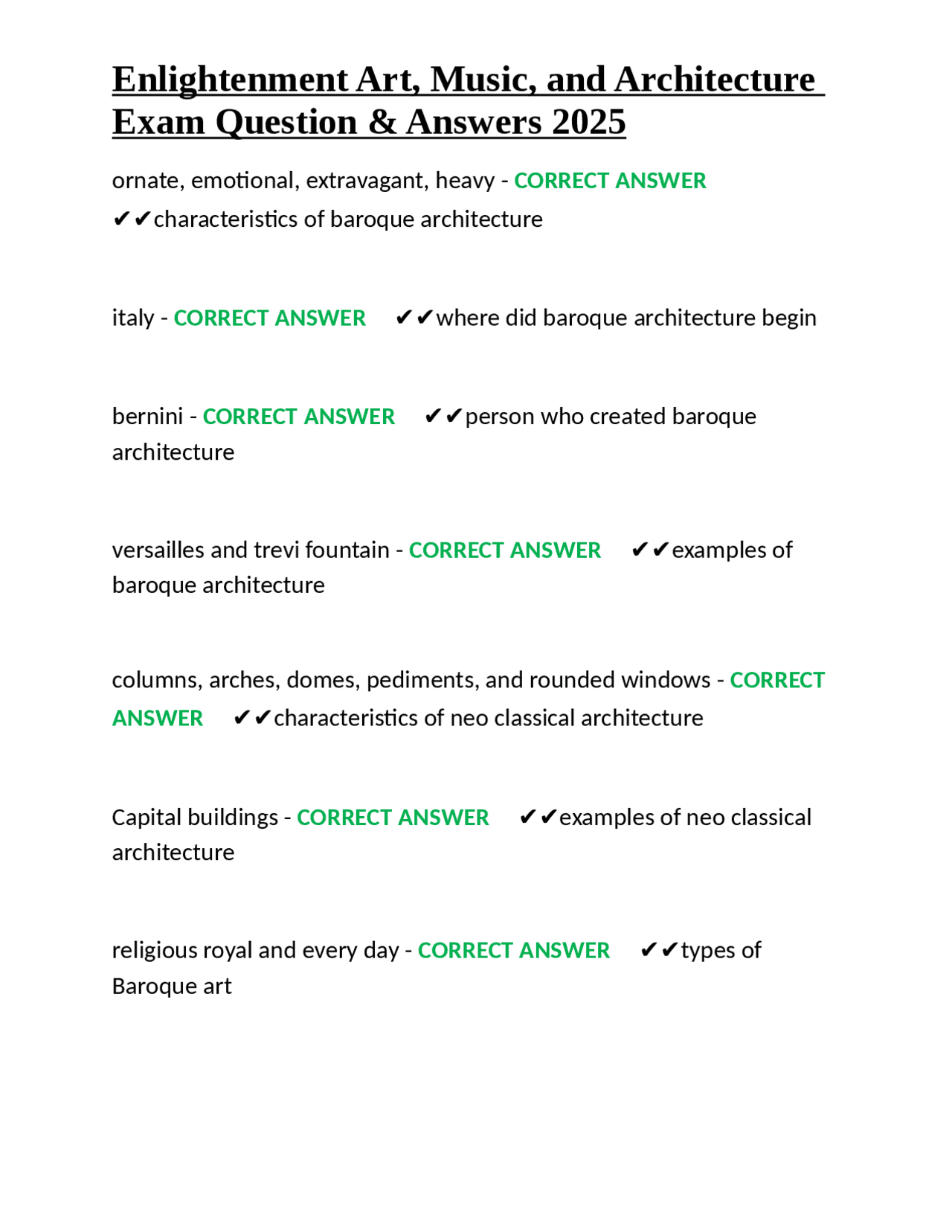 Enlightenment Art, Music, and Architecture: Exam Q&A | Exams Nursing ...