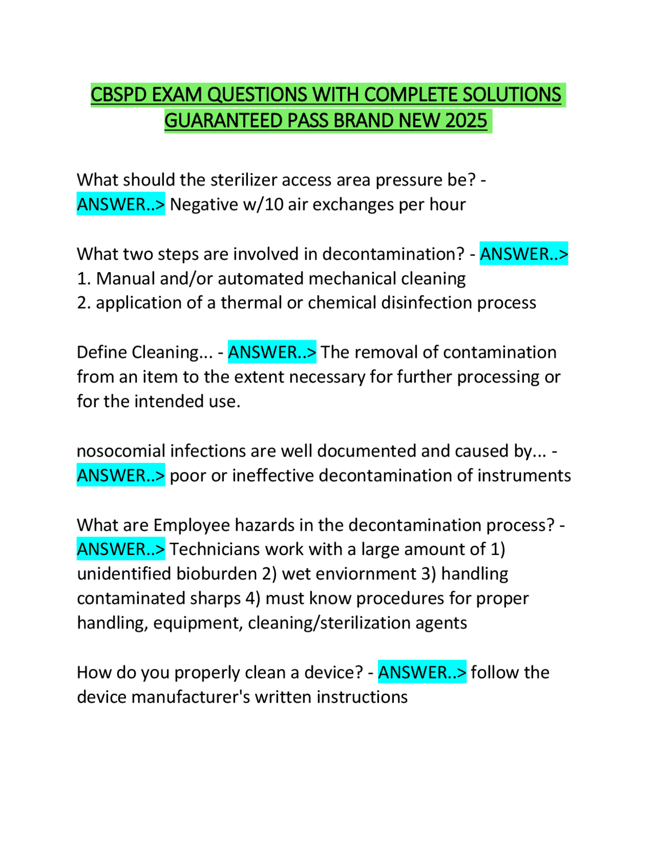 CBSPD EXAM QUESTIONS WITH COMPLETE SOLUTIONS GUARANTEED PASS BRAND NEW ...