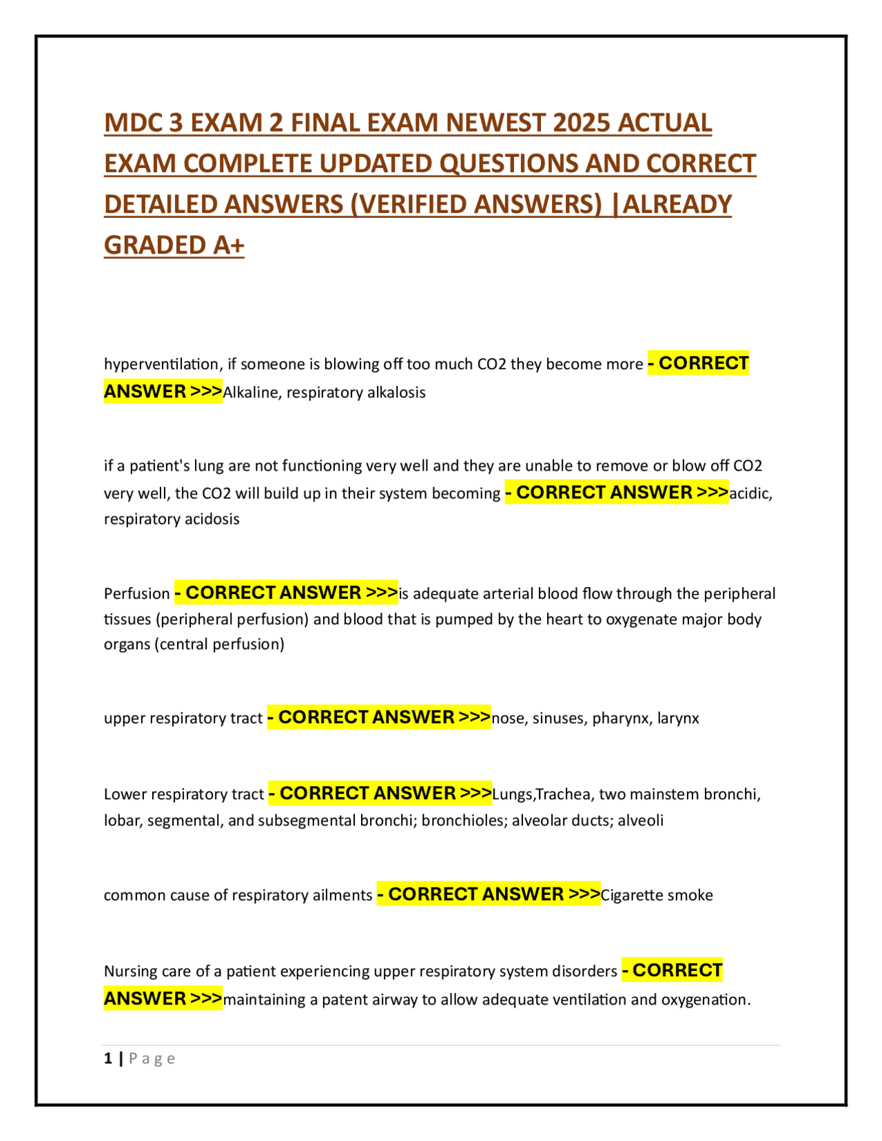 MDC 3 EXAM 2 FINAL EXAM NEWEST 2025 ACTUAL EXAM COMPLETE UPDATED ...