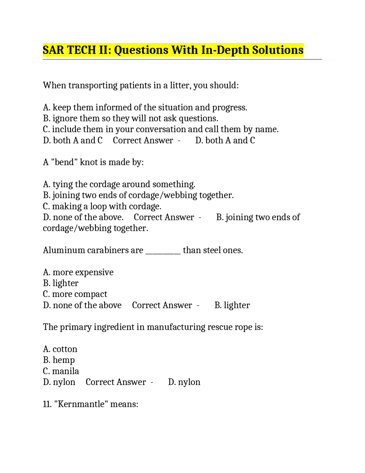 SAR TECH II: Questions With In-Depth Solutions | Exams Nursing | Docsity