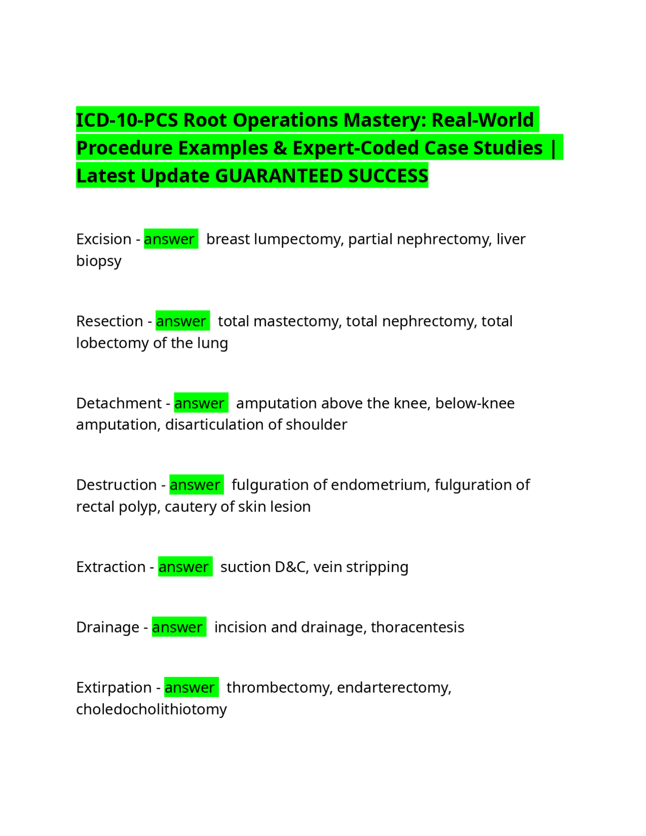 ICD-10-PCS Root Operations Mastery: Real-World Procedure Examples & Expert-Coded Case Stud ...