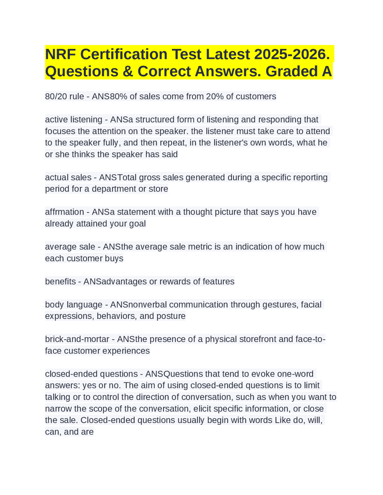 Retail Management Glossary: Key Terms and Definitions | Exams Marketing | Docsity