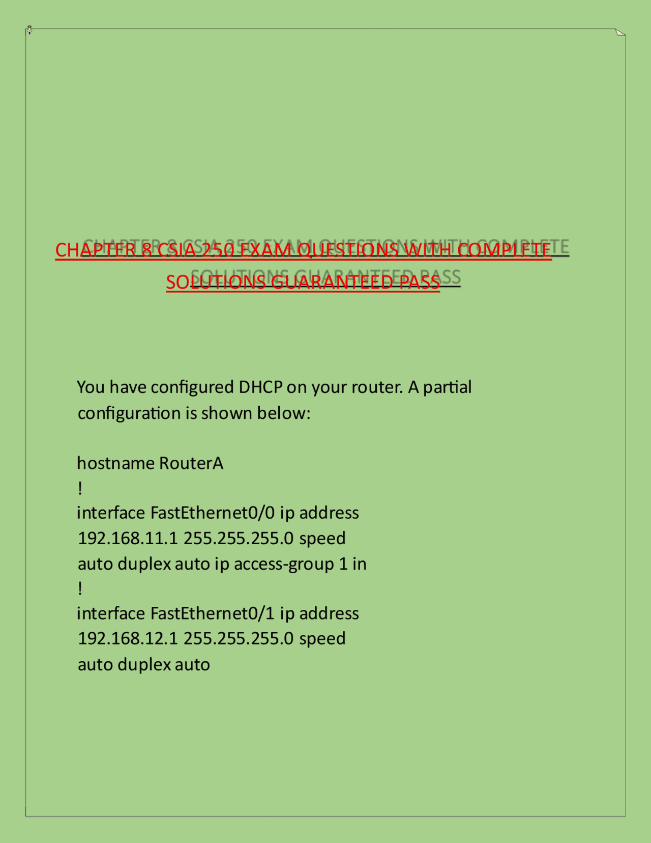 CHAPTER 8 CSIA 250 EXAM QUESTIONS WITH COMPLETE SOLUTIONS GUARANTEED ...