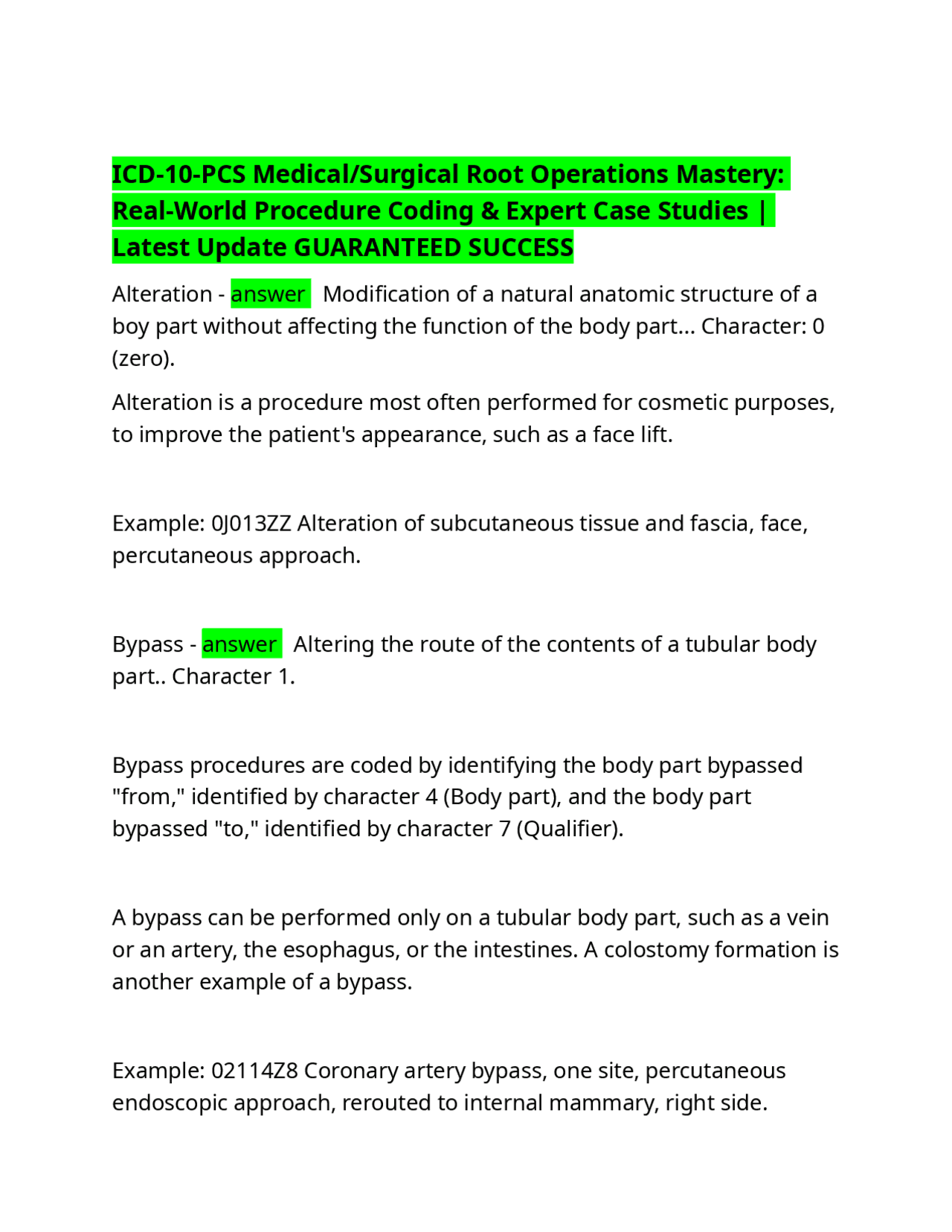 ICD-10-PCS Medical/Surgical Root Operations Mastery: Real-World ...