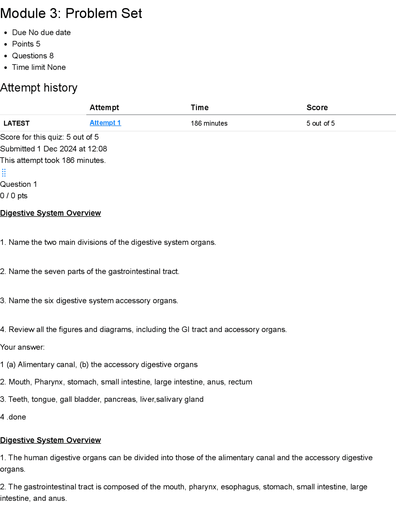 BIOD 151 Module 3 Problem Set FALL 2025 Portage learning | Quizzes Biology | Docsity